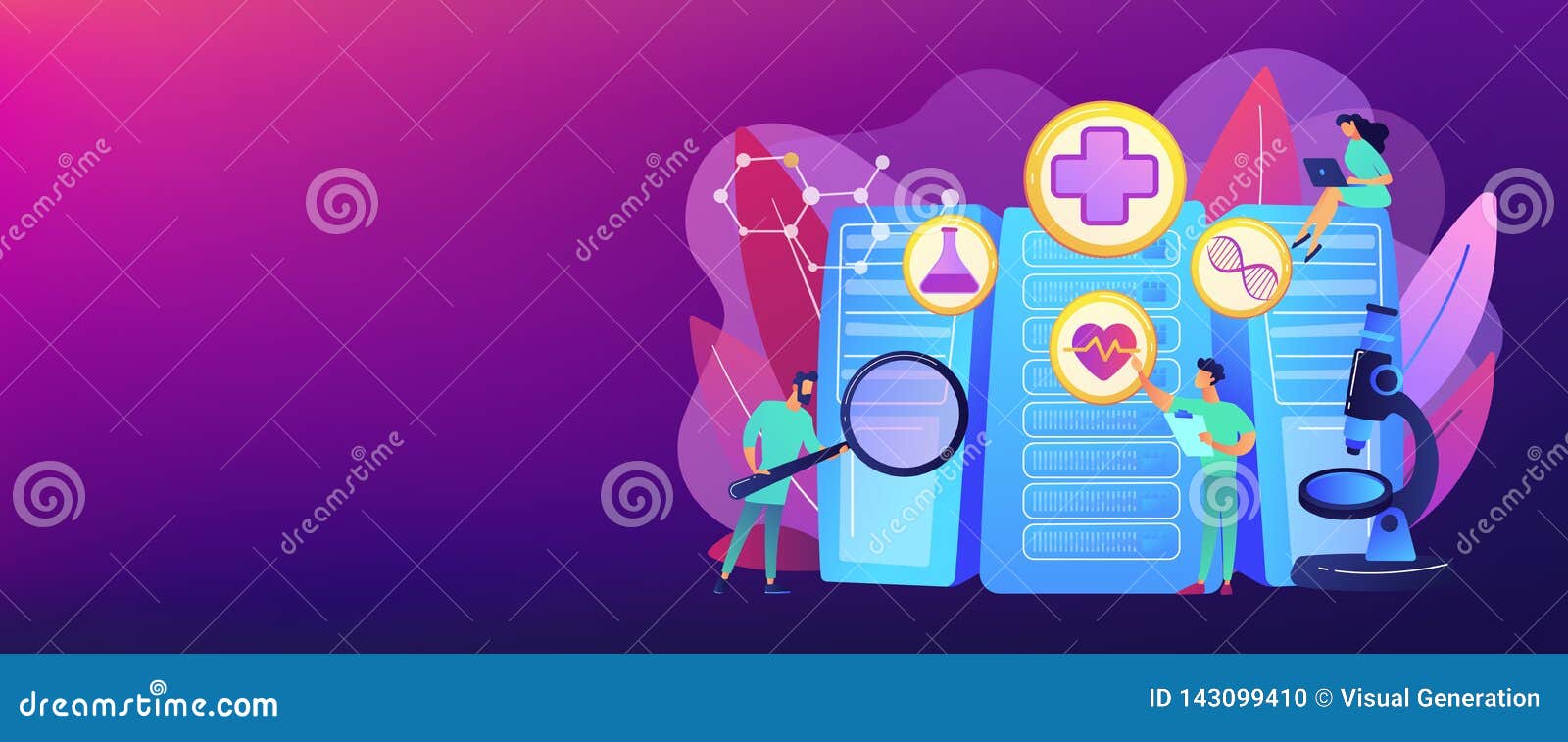 Big Data Healthcare Concept Banner Header. Stock Vector - Illustration ...