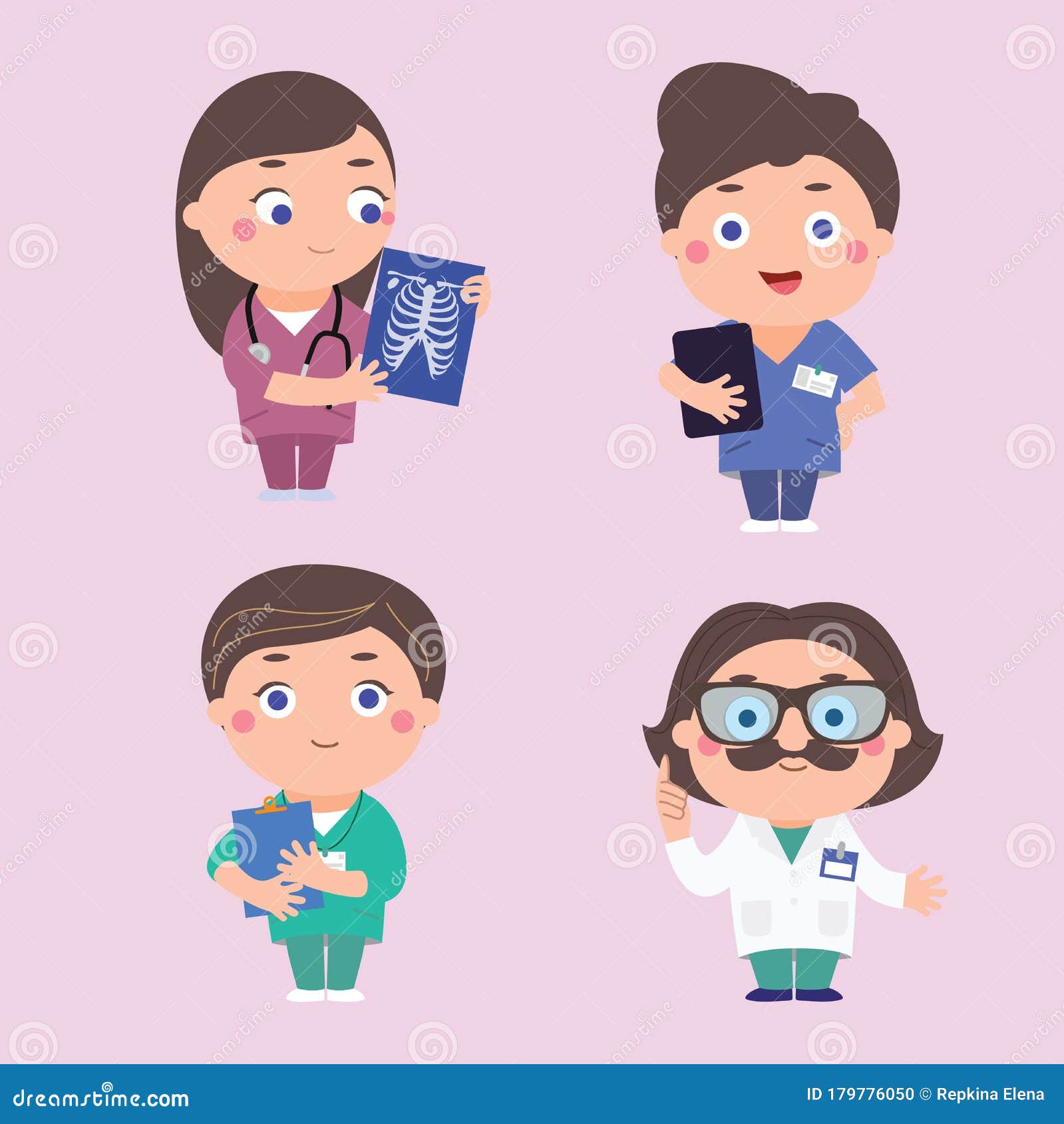 Doctors Physicians Cartoon Characters Stock Vector - Illustration of ...
