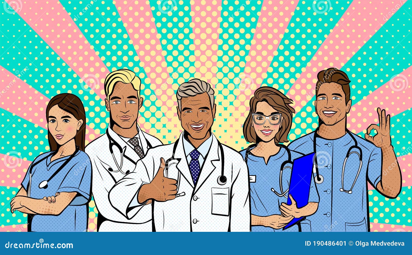 Comic Doctors Various Concepts Vector Set | CartoonDealer.com #104116921