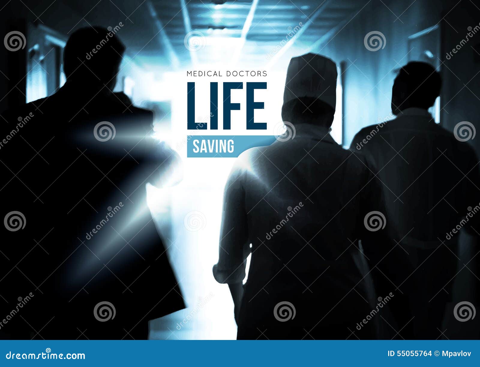 Doctors Quickly Going Down the Hall To Save Lives Stock Vector ...