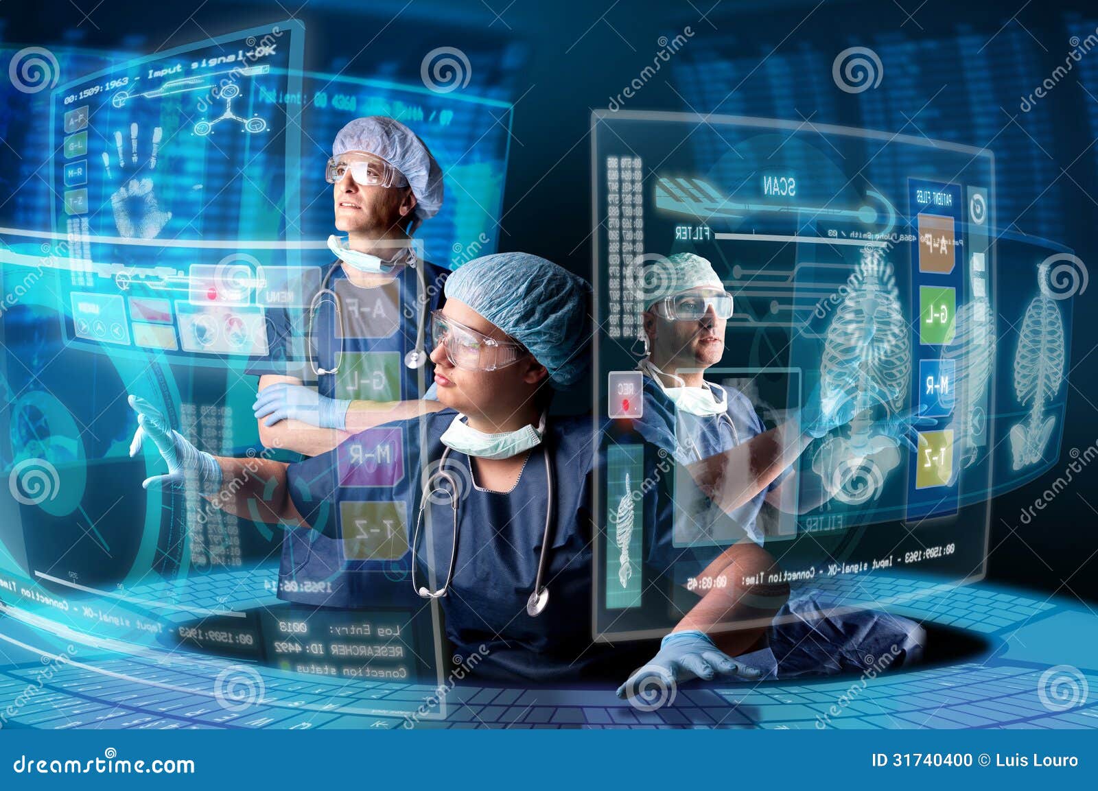 Doctors with screens stock photo. Image of face, care - 31740400