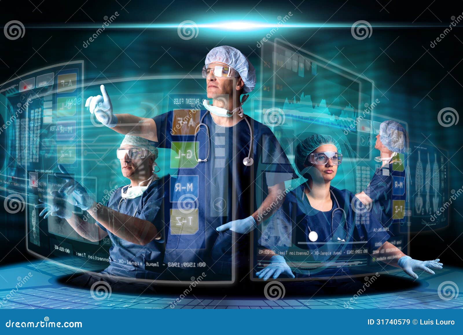 Doctors with screens stock image. Image of professional - 31740579