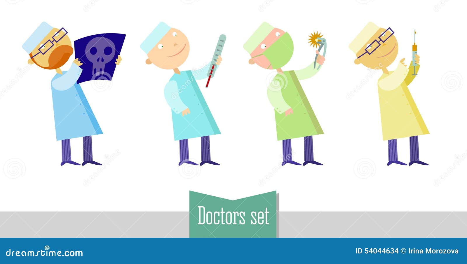 Doctors set stock vector. Illustration of healthy, patient - 54044634
