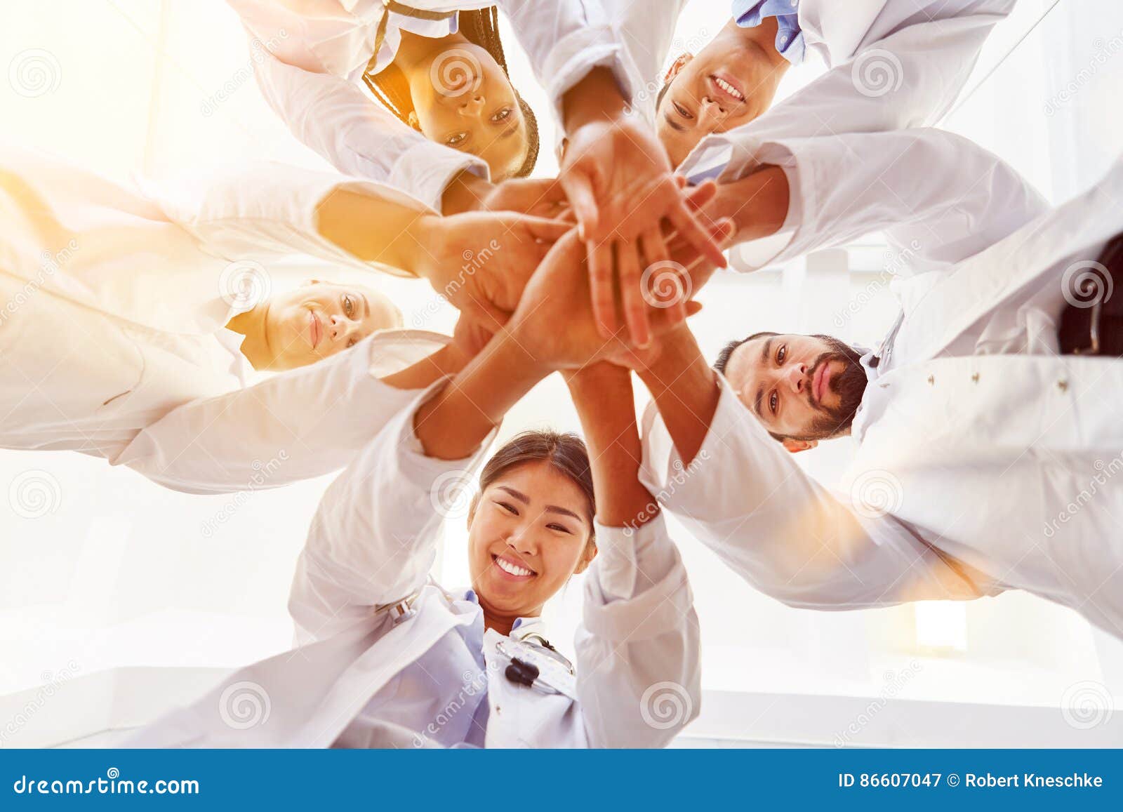 Doctors Stack Hands Together As Team for Motivation Stock Image - Image ...