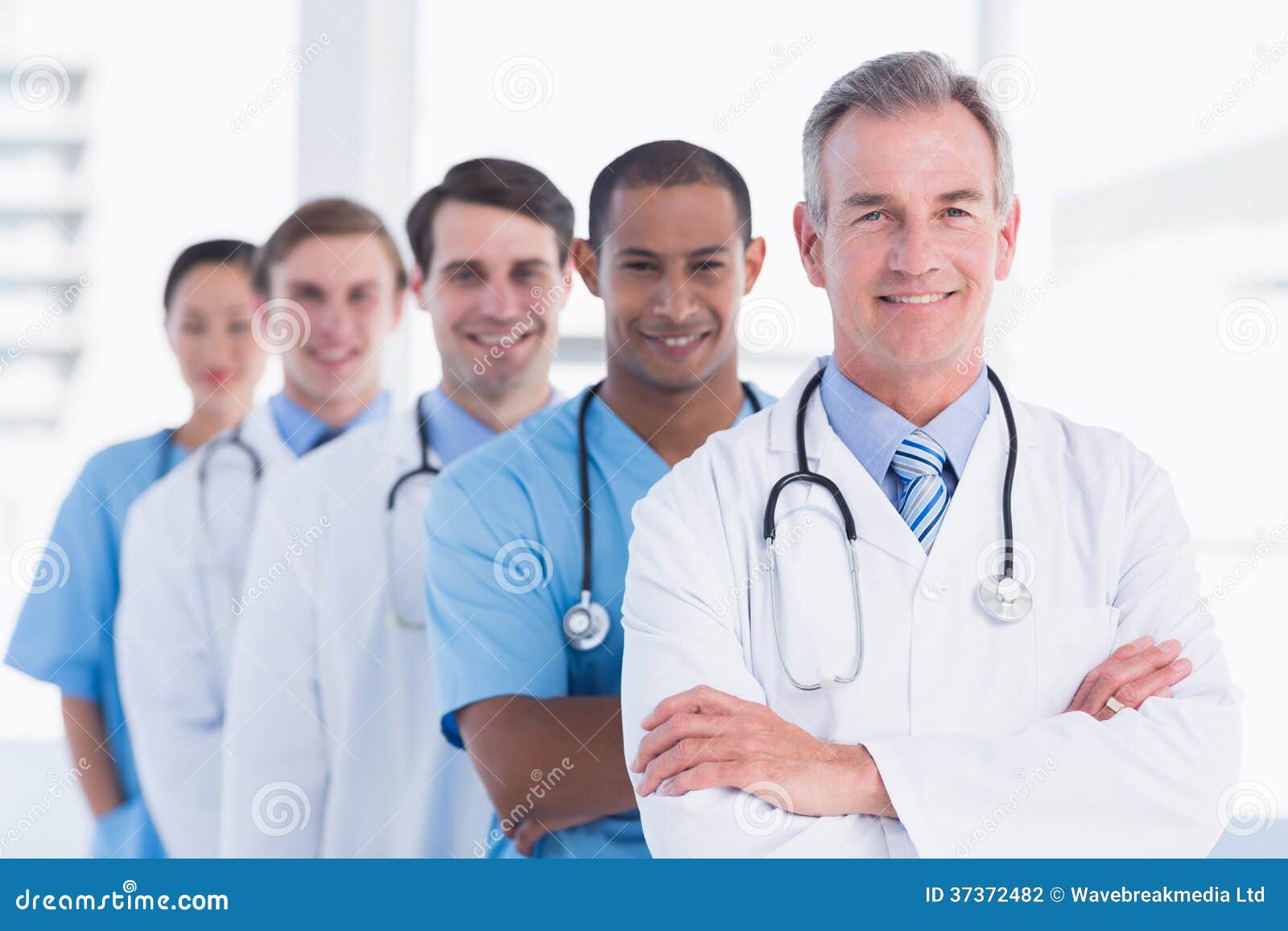 Doctors Standing in a Row at Hospital Stock Photo - Image of front ...