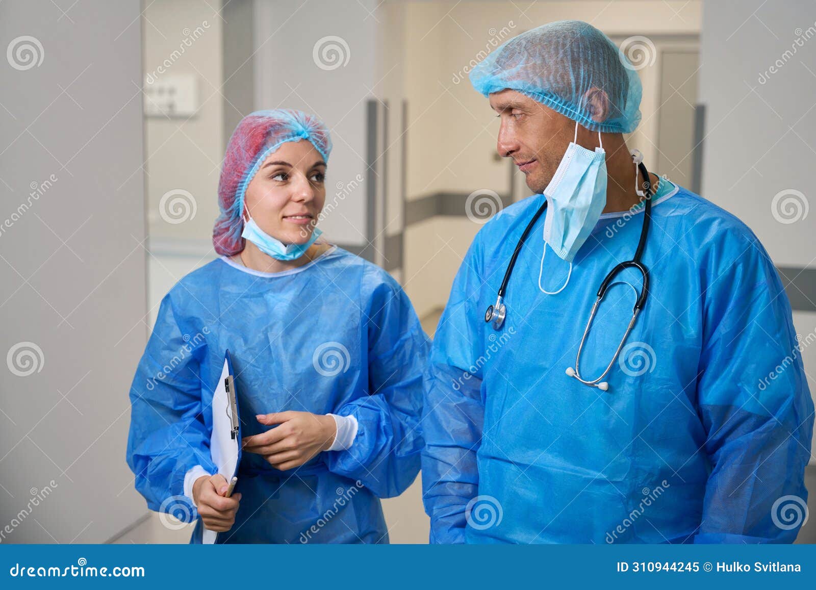 Doctors Surgeons after Operating Talking in Hospital Stock Image ...