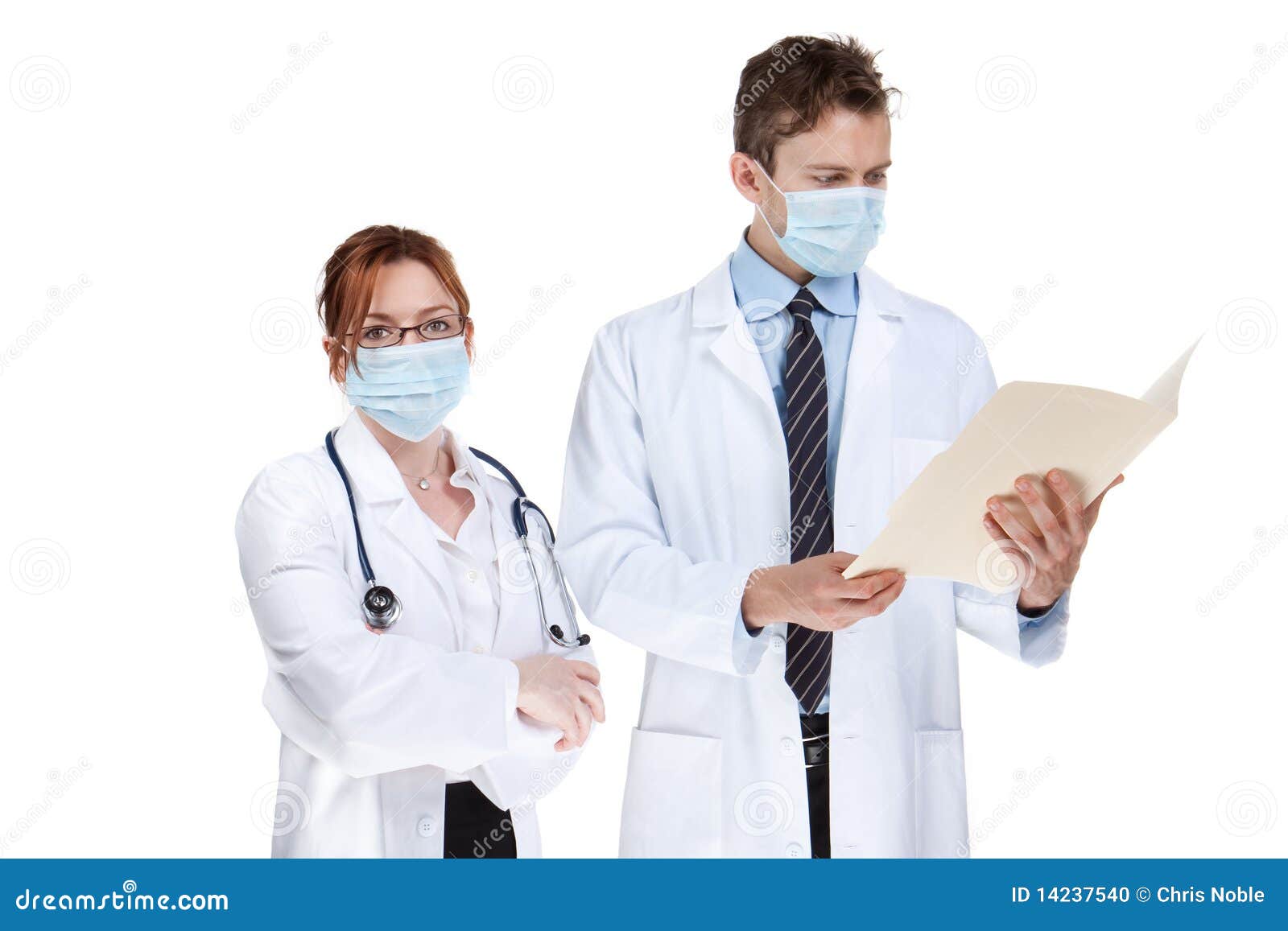 Doctors and surgical masks stock photo. Image of folder - 14237540