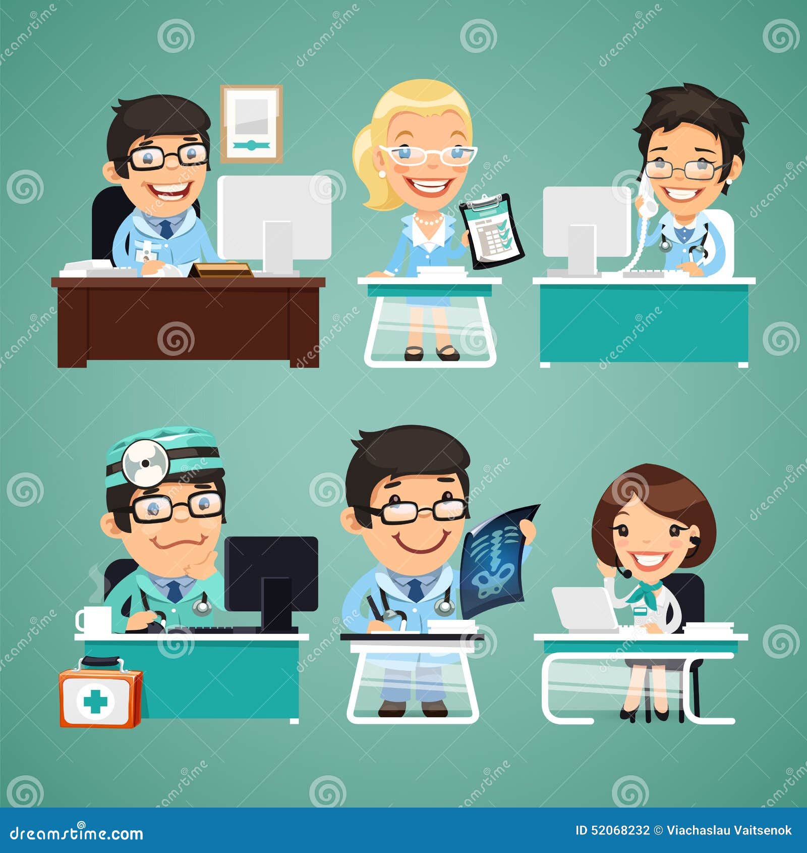 Doctors at the Table stock vector. Illustration of hospital - 52068232
