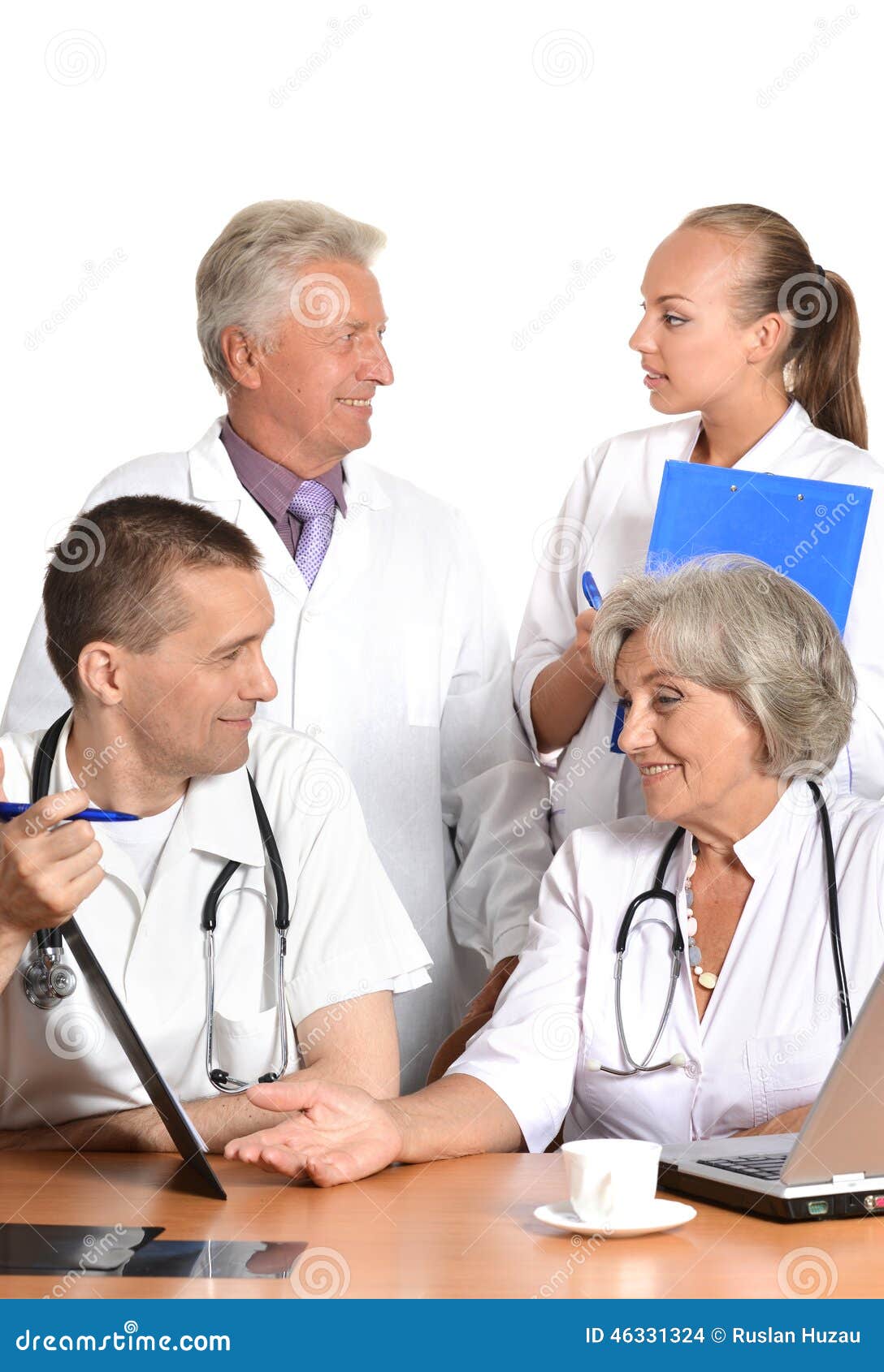 Doctors at the table stock photo. Image of development - 46331324