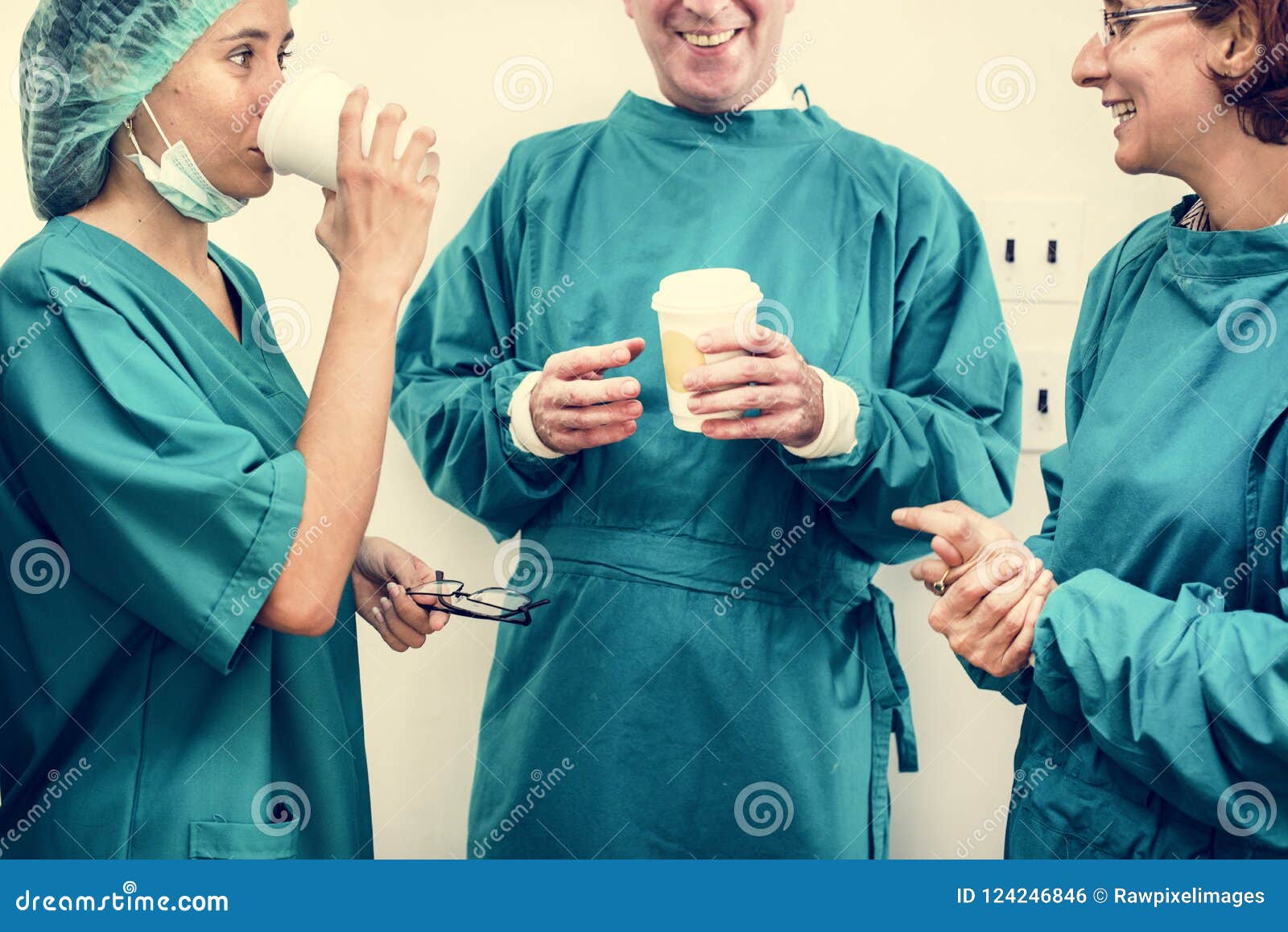 Doctors Talking during Break Time Stock Photo - Image of discuss, relax ...