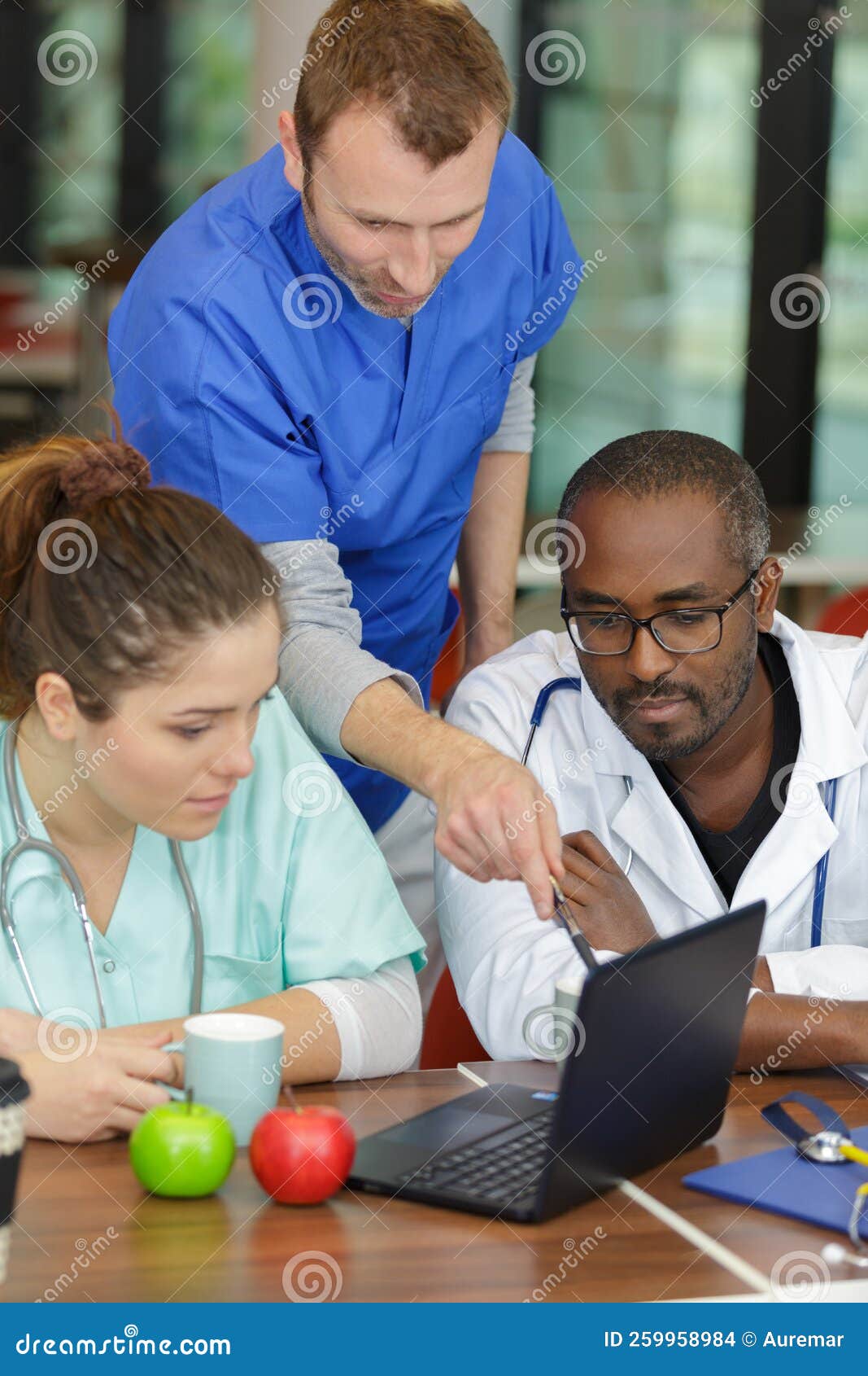 Doctors Talking Together in Rest Room Stock Photo - Image of working ...