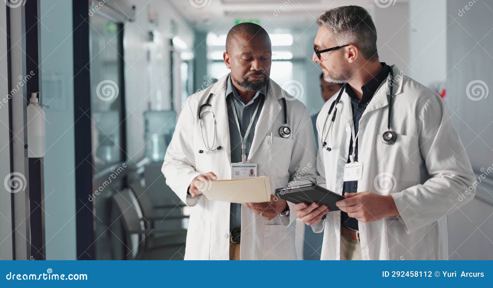 Doctors, Teamwork and Advice with Documents, Hospital Folder and ...