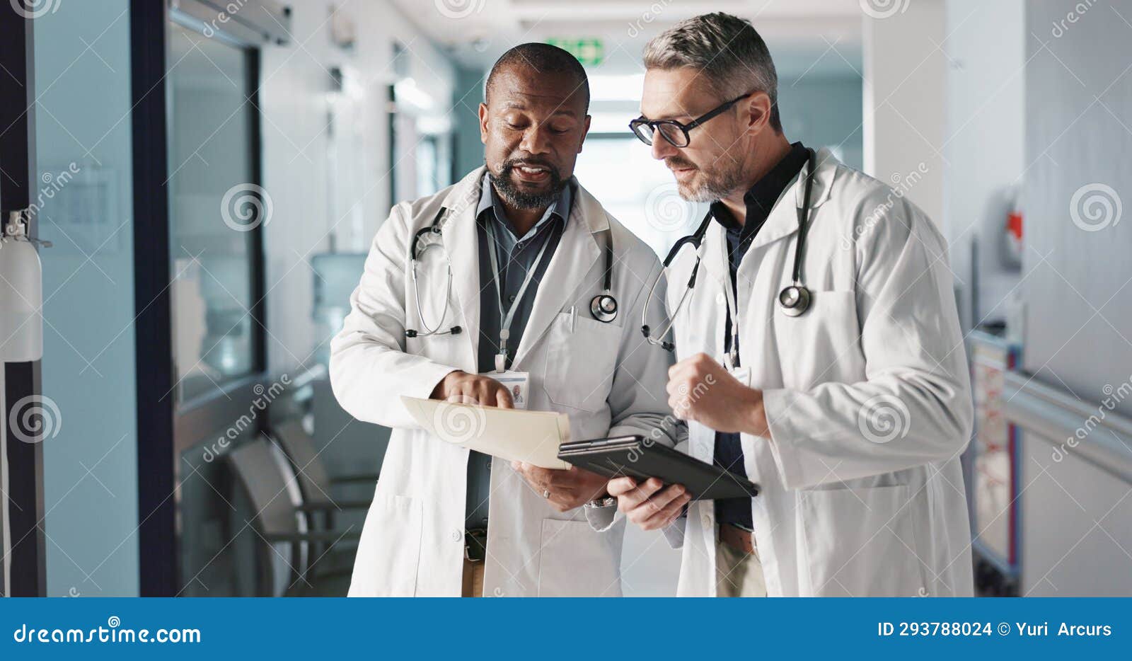 Doctors, Teamwork and Advice with Documents, Hospital Folder and ...