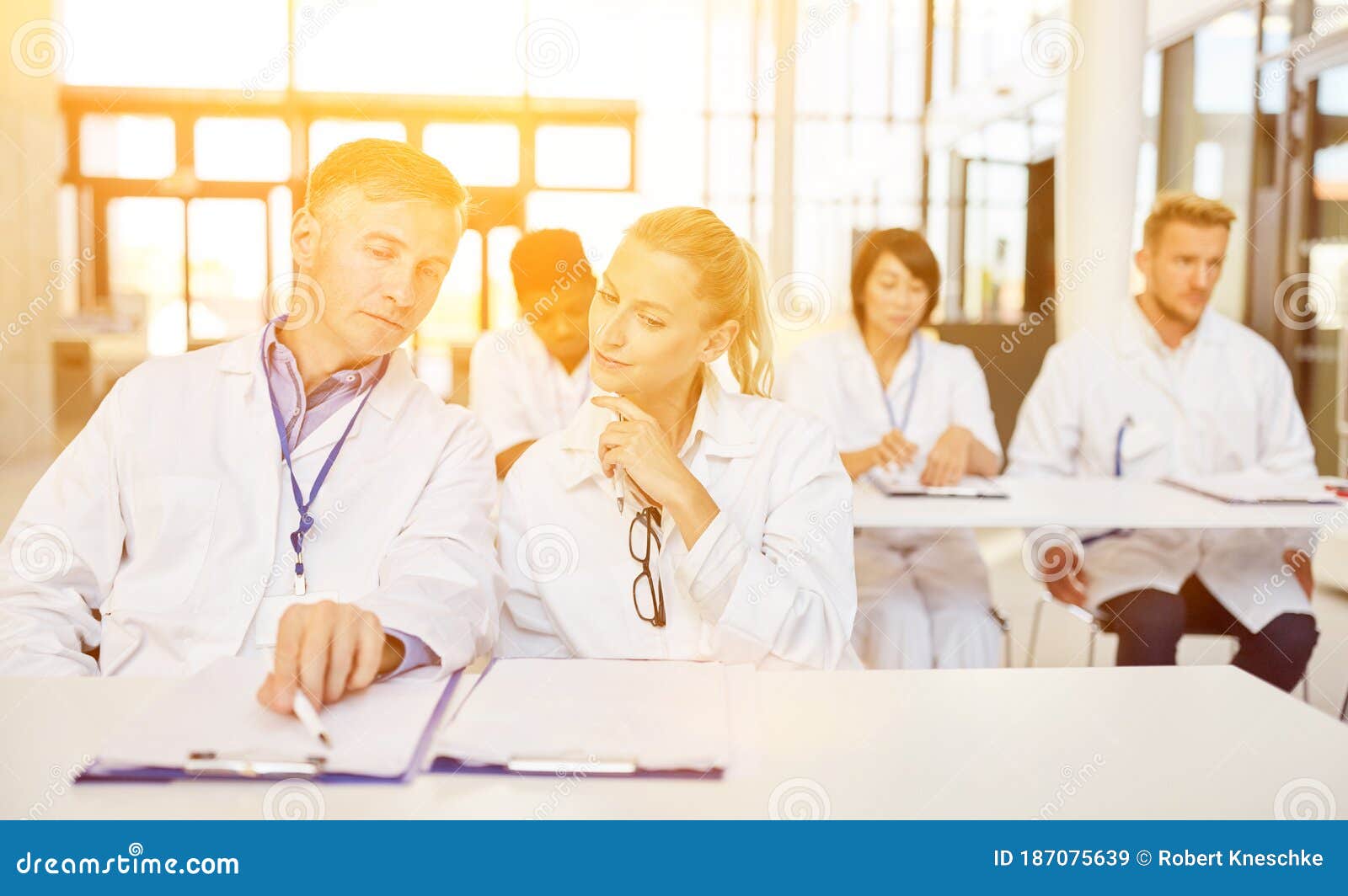 Doctors at Training Seminar in the Classroom Stock Image - Image of ...