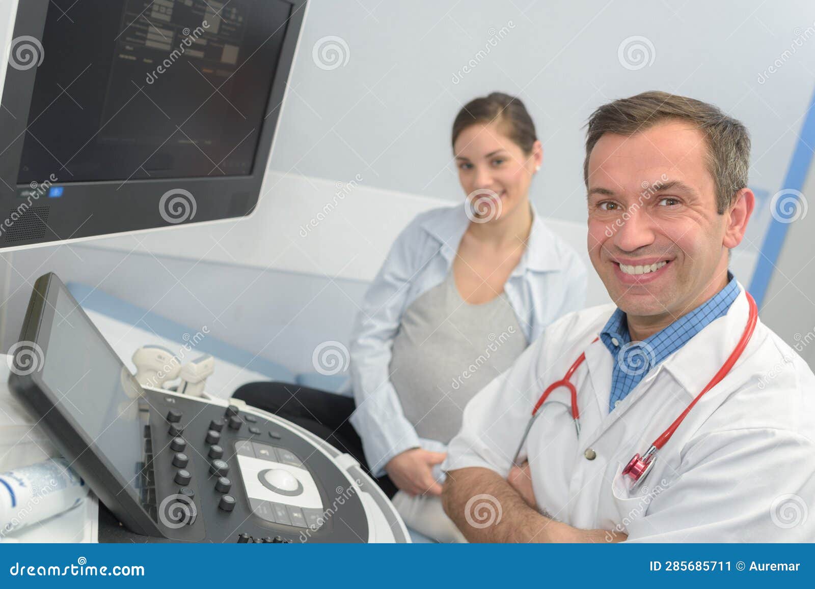 Doctors Using Computer while Man Lying Under Xray Machin Stock Image ...
