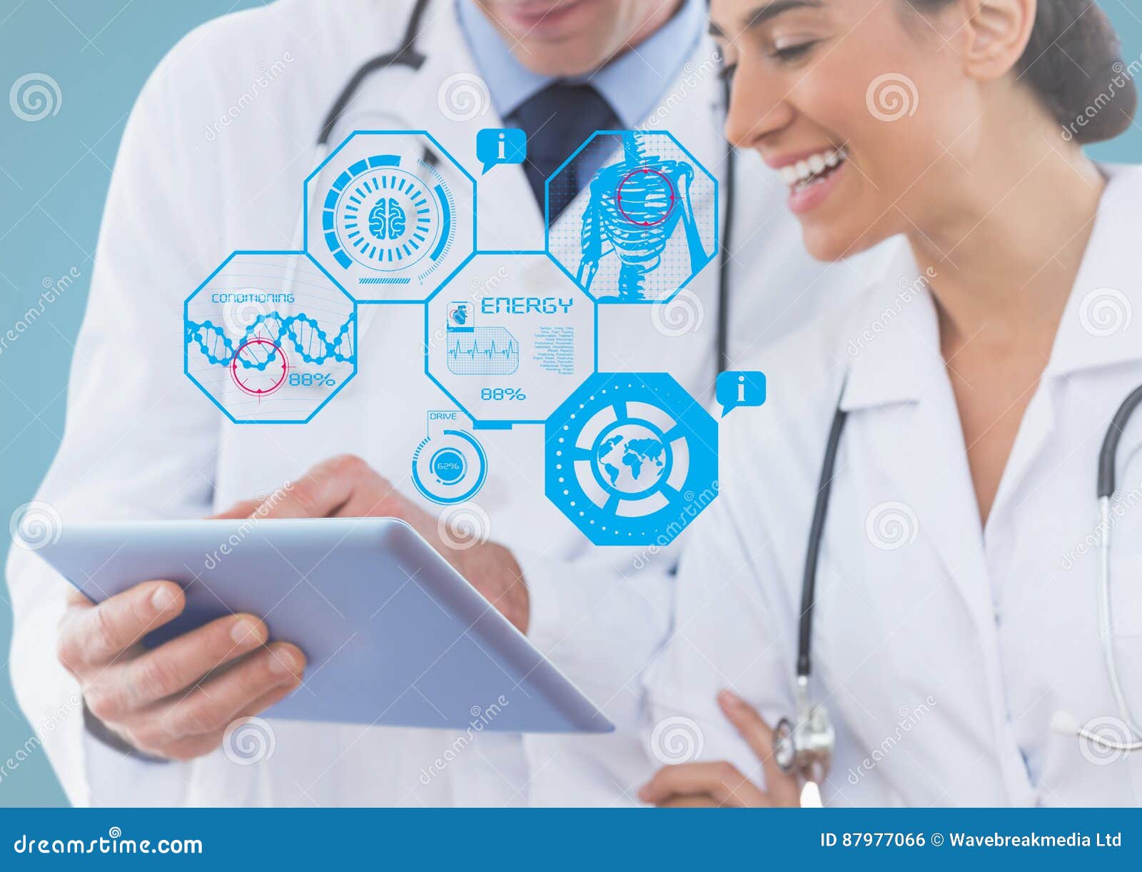 Doctors Using Digital Tablet with Multiple Models Interface in Clinic ...