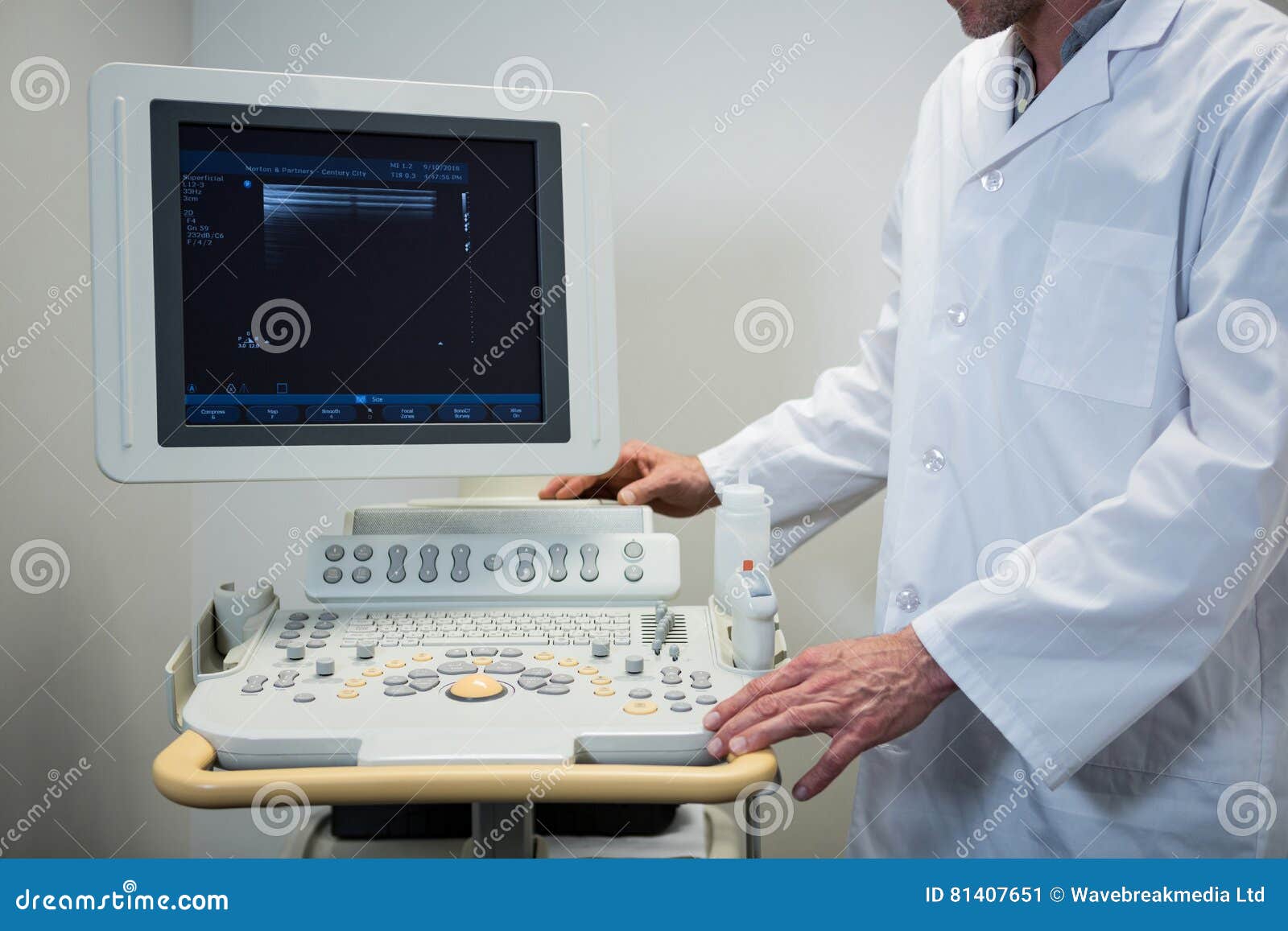 Doctors Using Sonography Machine Stock Image - Image of scanning ...