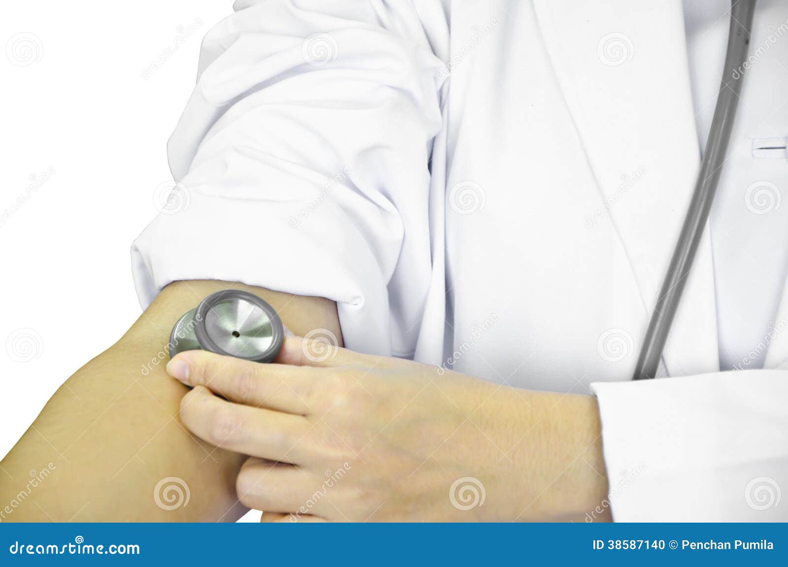 Doctors Using Stethoscope Pulse. Stock Photo - Image of diagnosis ...