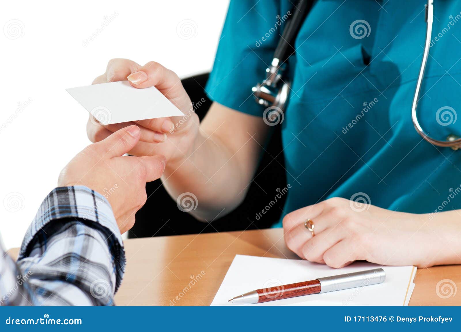 Doctors with visiting card stock photo. Image of person - 17113476