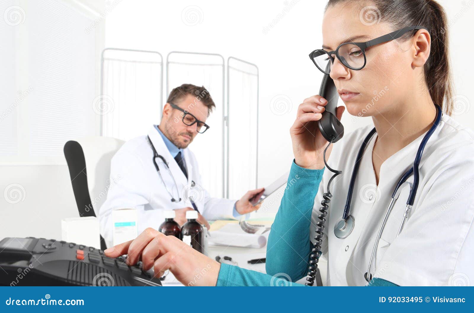 Doctors Work During Covid-19 Pandemic Concept. Tired Female Doctor In A ...