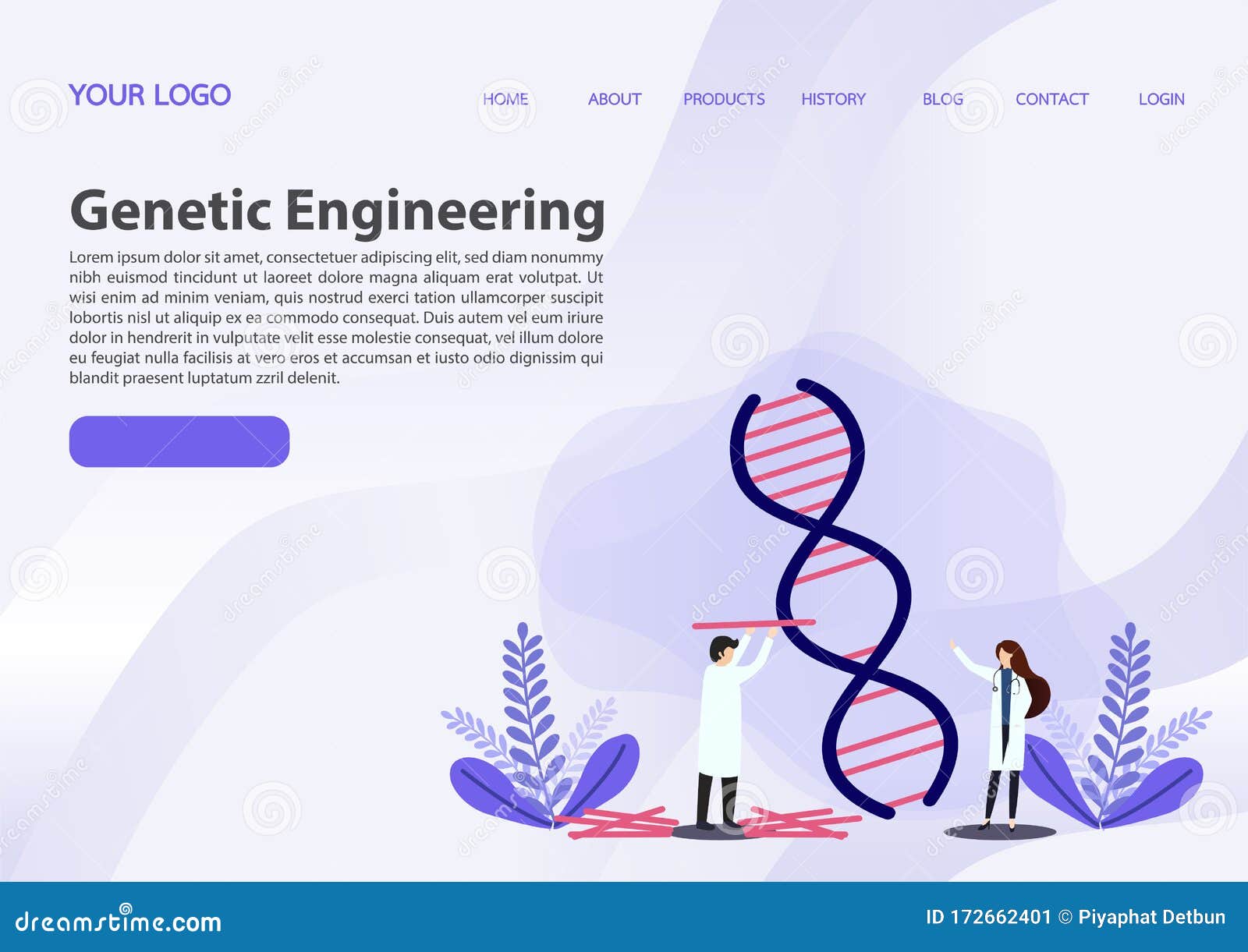 Doctors Working with DNA Concept Stock Vector - Illustration of ...