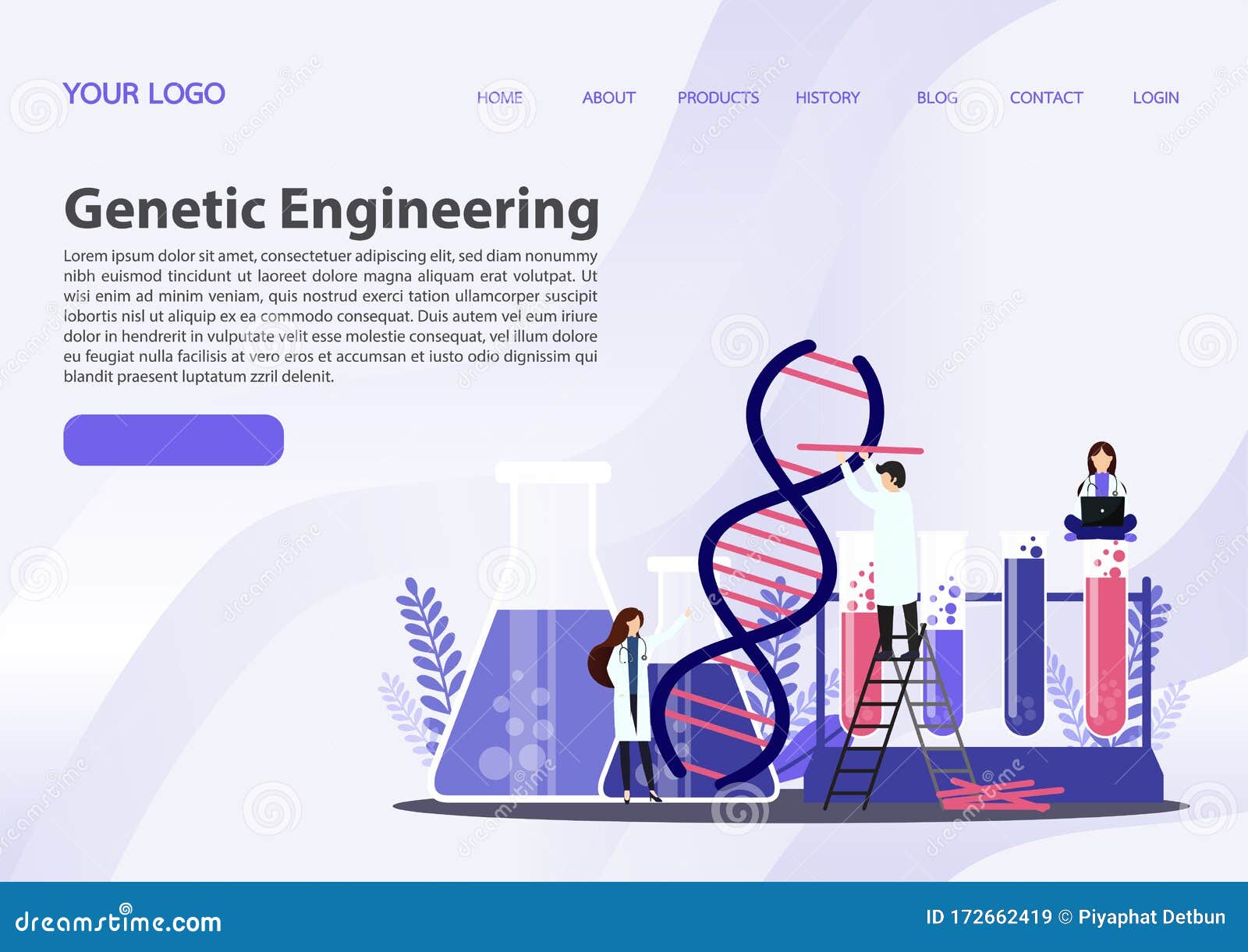 Doctors Working with DNA Concept Stock Illustration - Illustration of ...