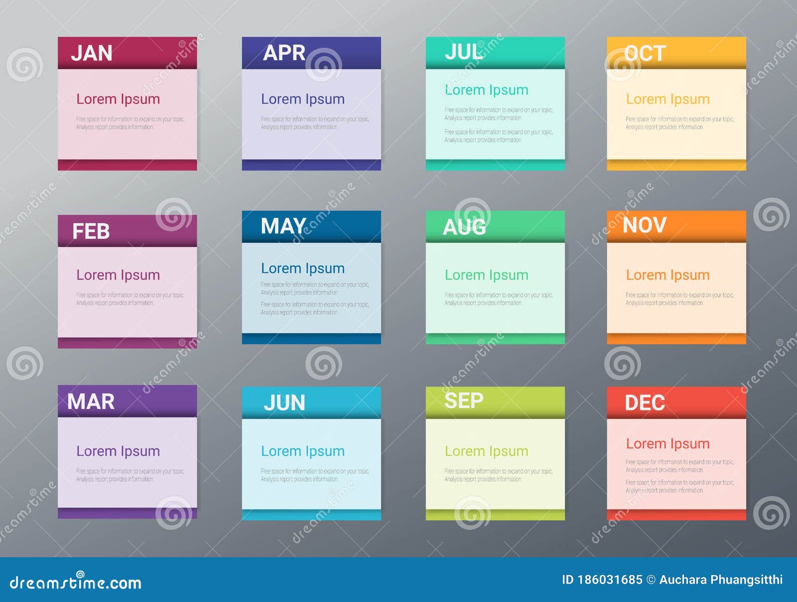 Presentation Business All Month Infographics Template Stock Vector ...