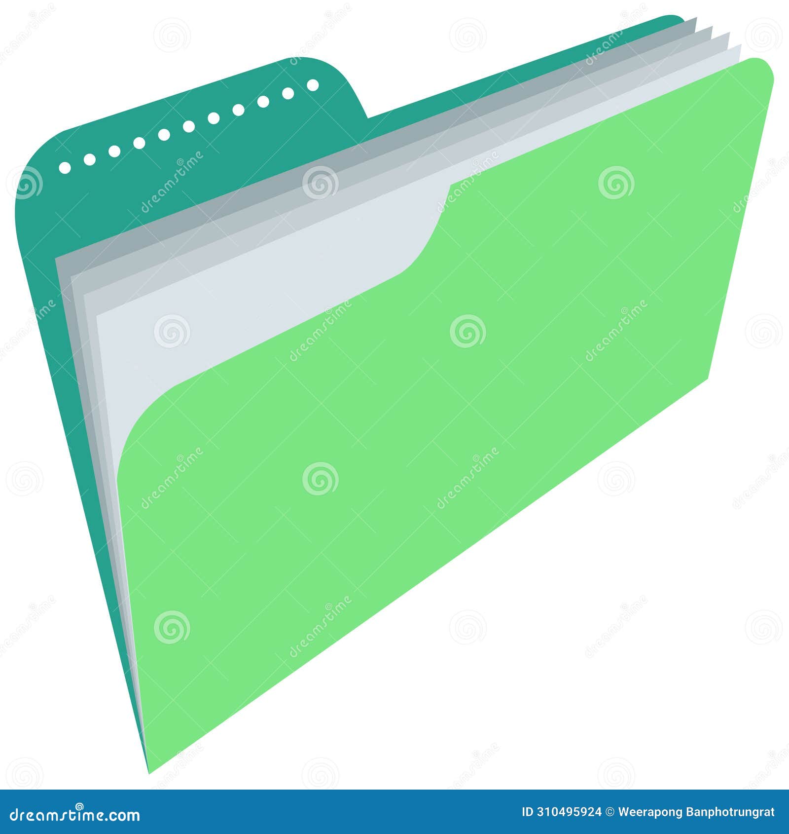 Folder Icon on White Background with Flat Style, Informational Document ...