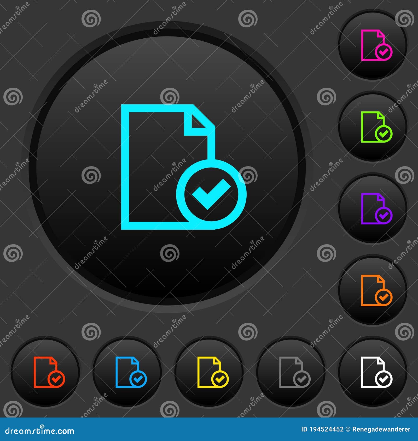 Document Accepted Icon In Comic Style. Correct Cartoon Vector ...