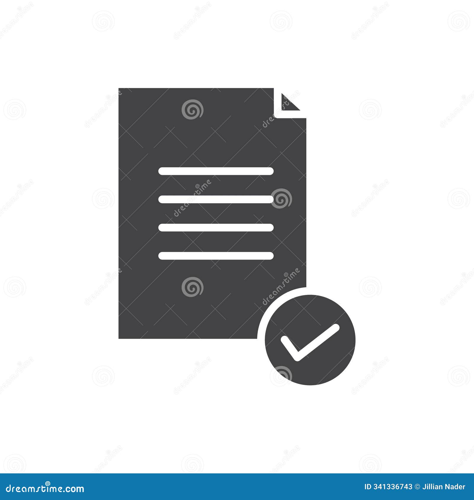 Document Accepted Icon In Comic Style. Correct Cartoon Vector ...