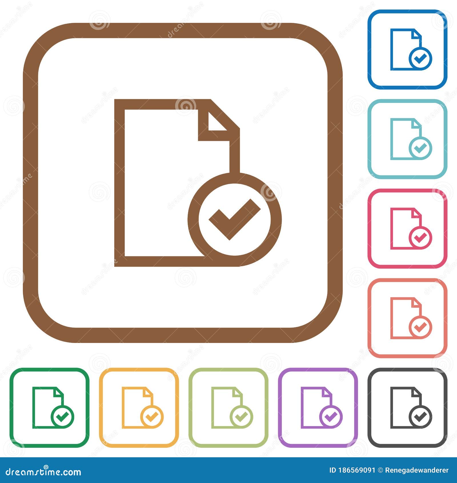 Document Accepted Icon In Comic Style. Correct Cartoon Vector ...