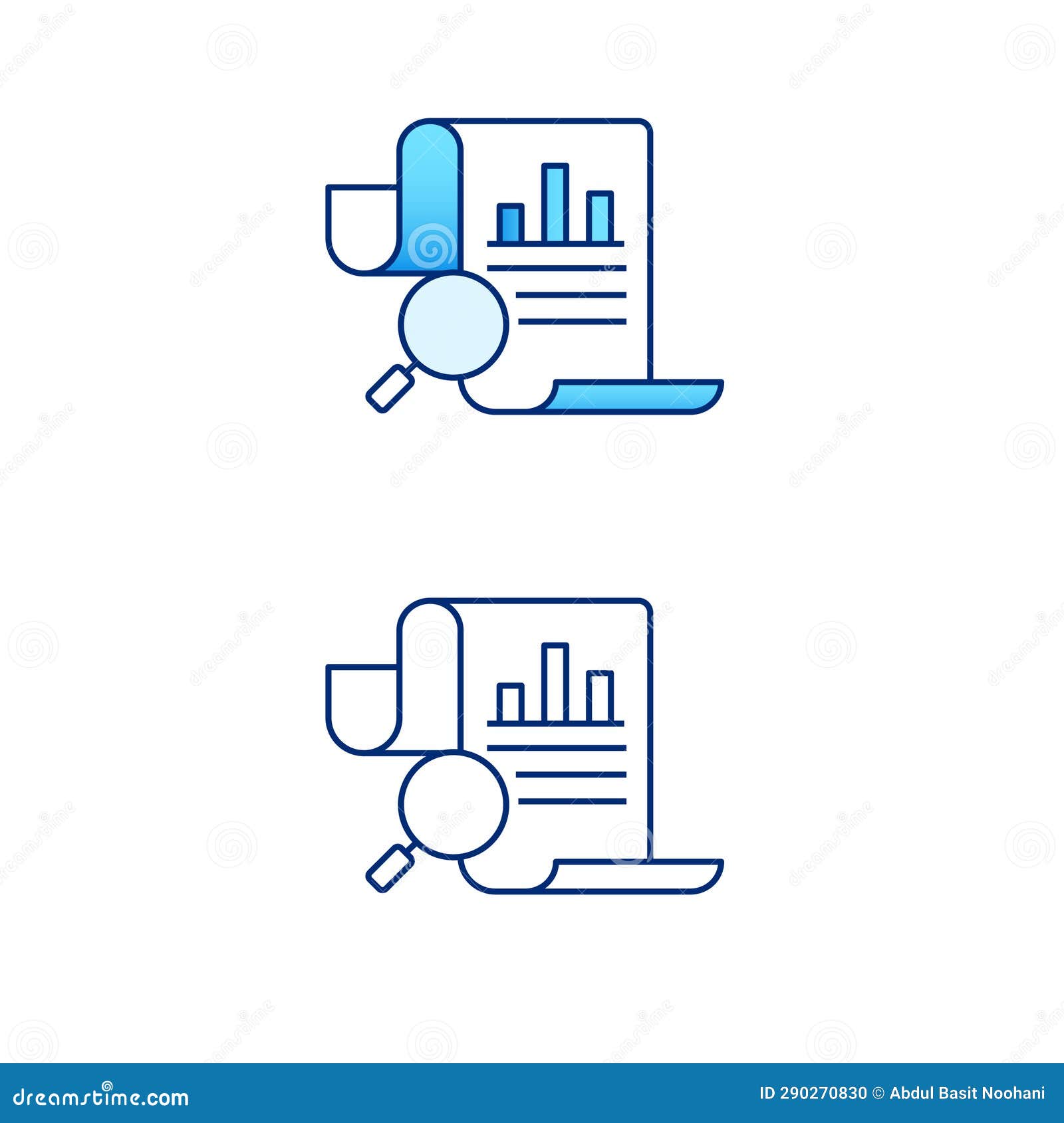 Document Analysis Icon: Data Examination Symbol. Stock Vector ...