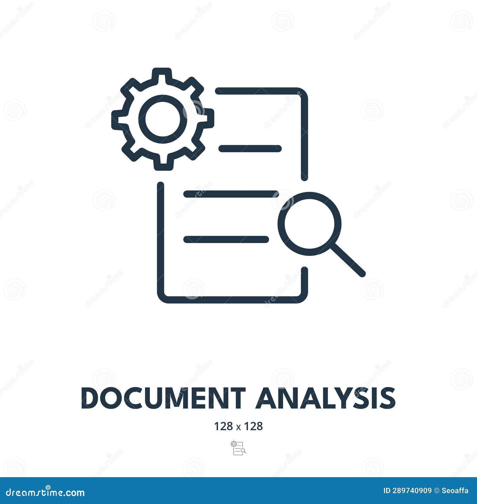 Document Analysis Icon. File, Report, Information. Editable Stroke ...