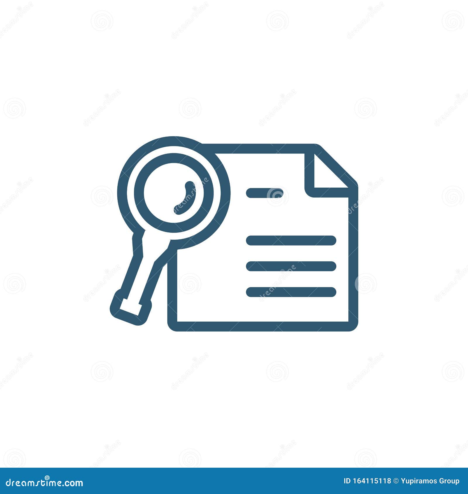 Document Analysis Research Line Style Icon Stock Vector - Illustration ...