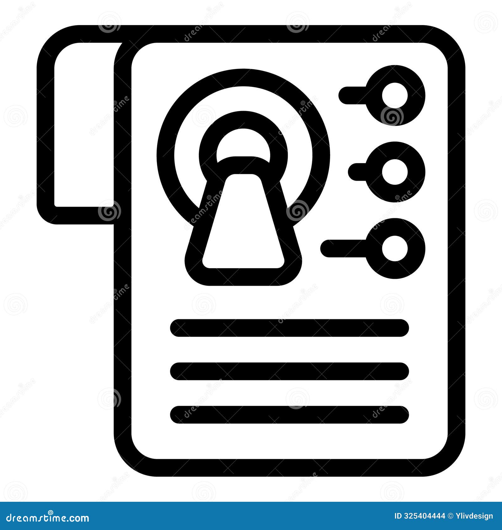 Document with Analytics Chart and Settings Buttons Icon Stock ...
