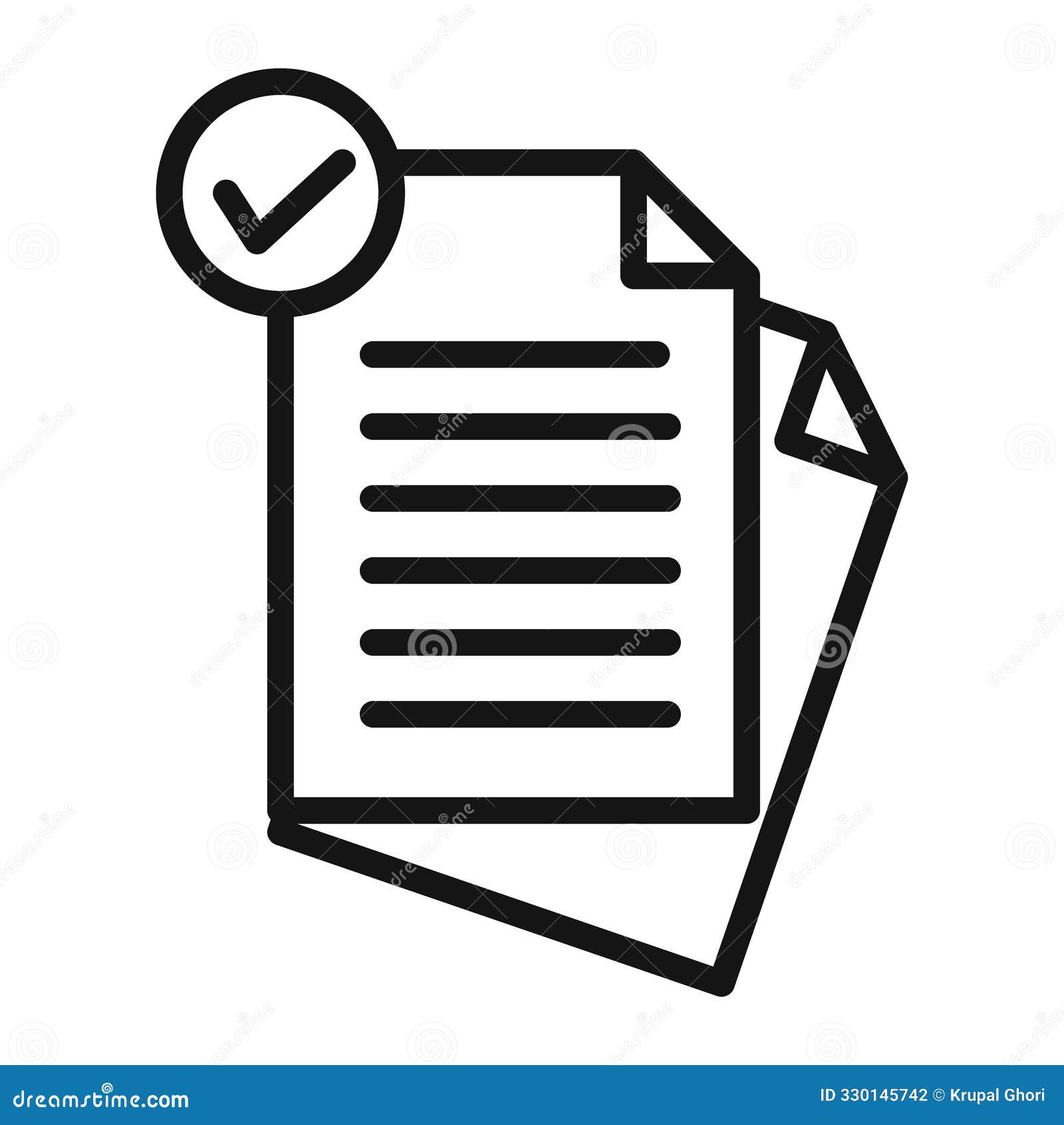 Document Approval Check Icon Ideal for Legal and Administrative Tasks ...