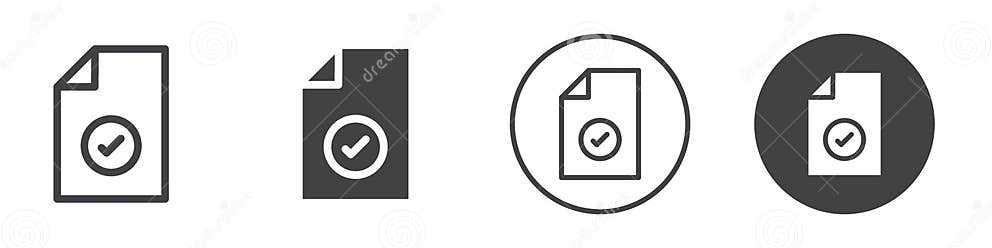Document Approval Icon Simple Outline Vector Logo Stock Illustration ...