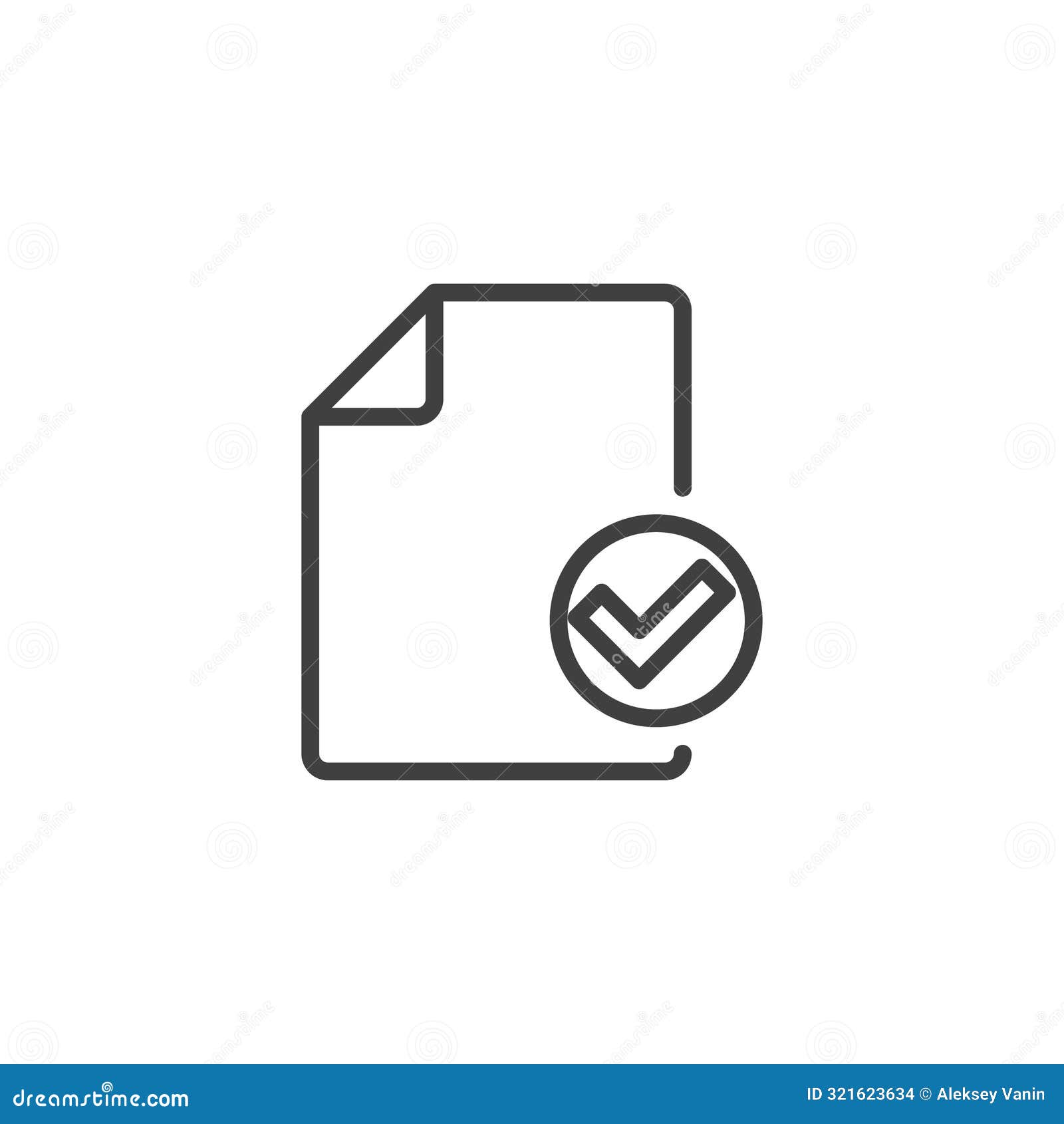 Document Approval Line Icon Stock Vector - Illustration of perfect ...