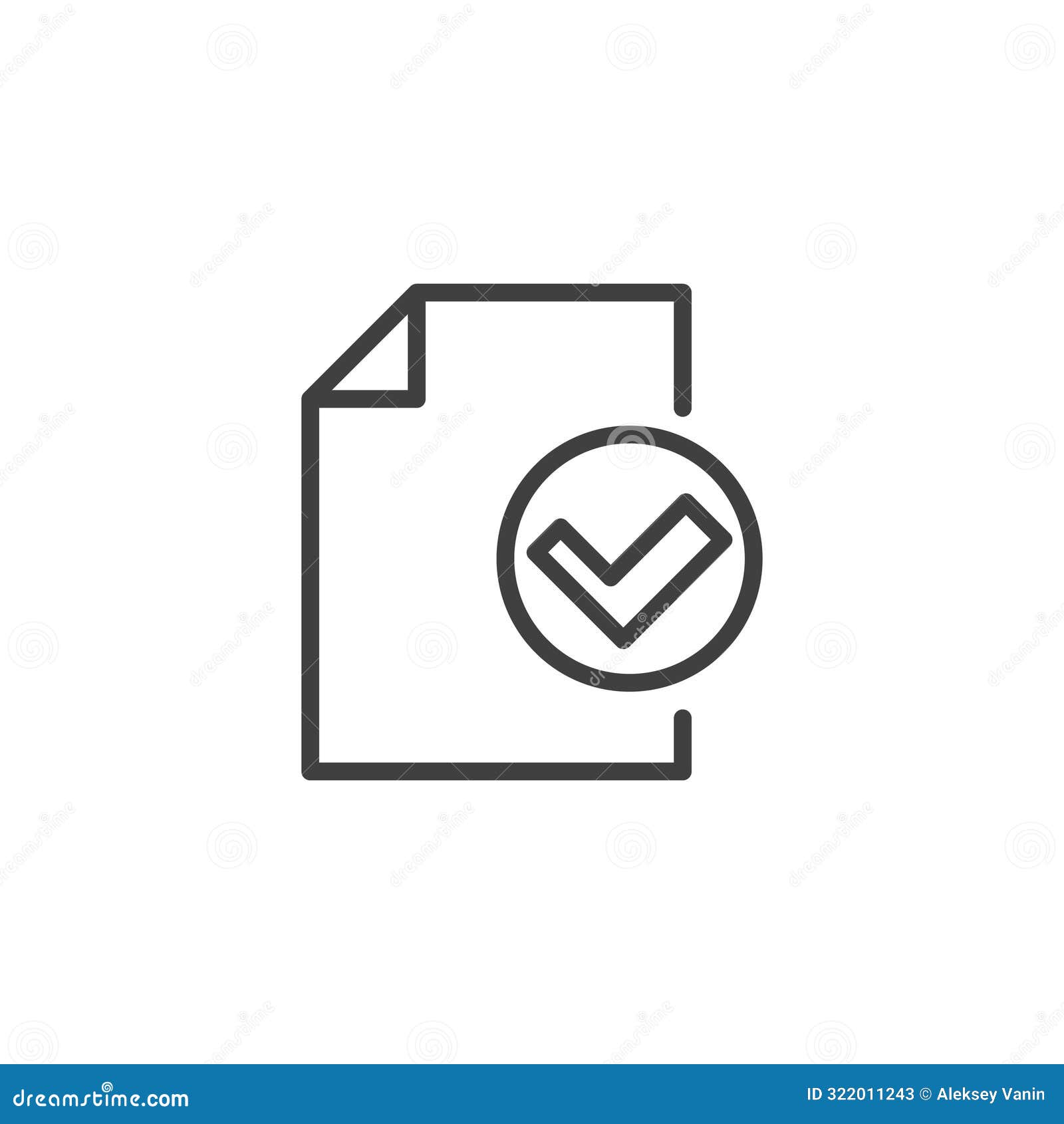 Document Approval Line Icon Stock Illustration - Illustration of form ...