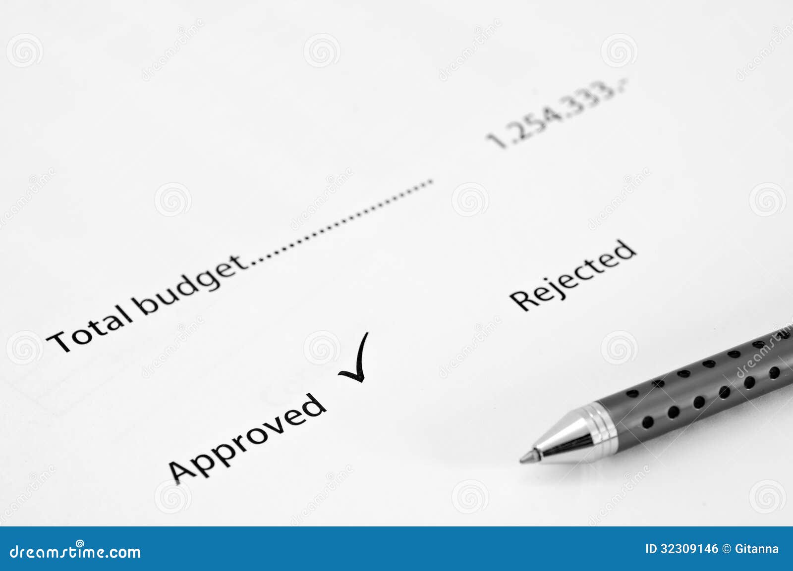 Document approved budget stock photo. Image of concept - 32309146