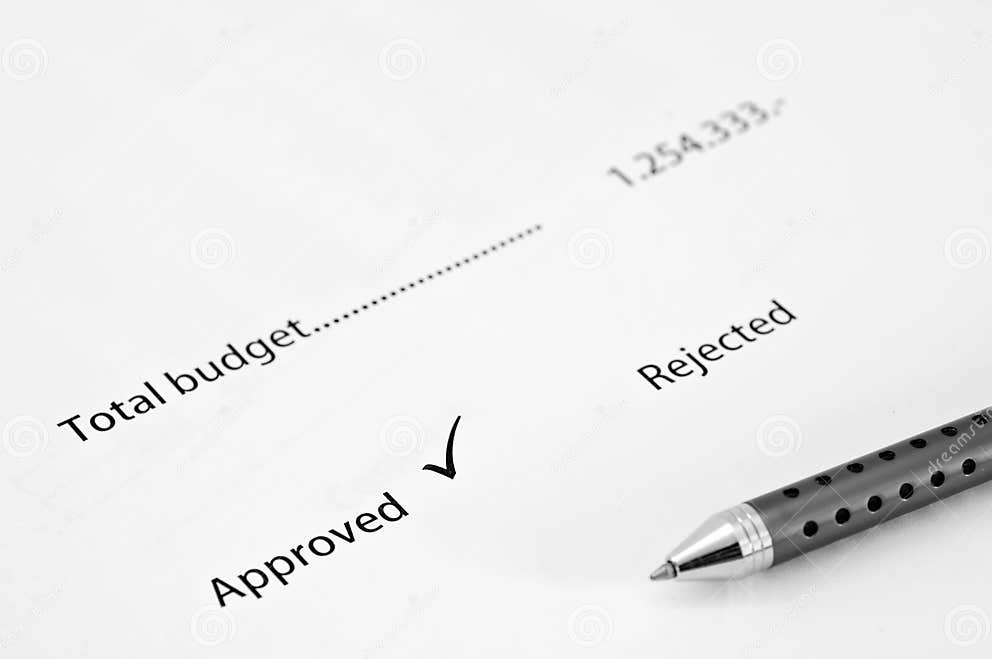 Document approved budget stock photo. Image of concept - 32309146