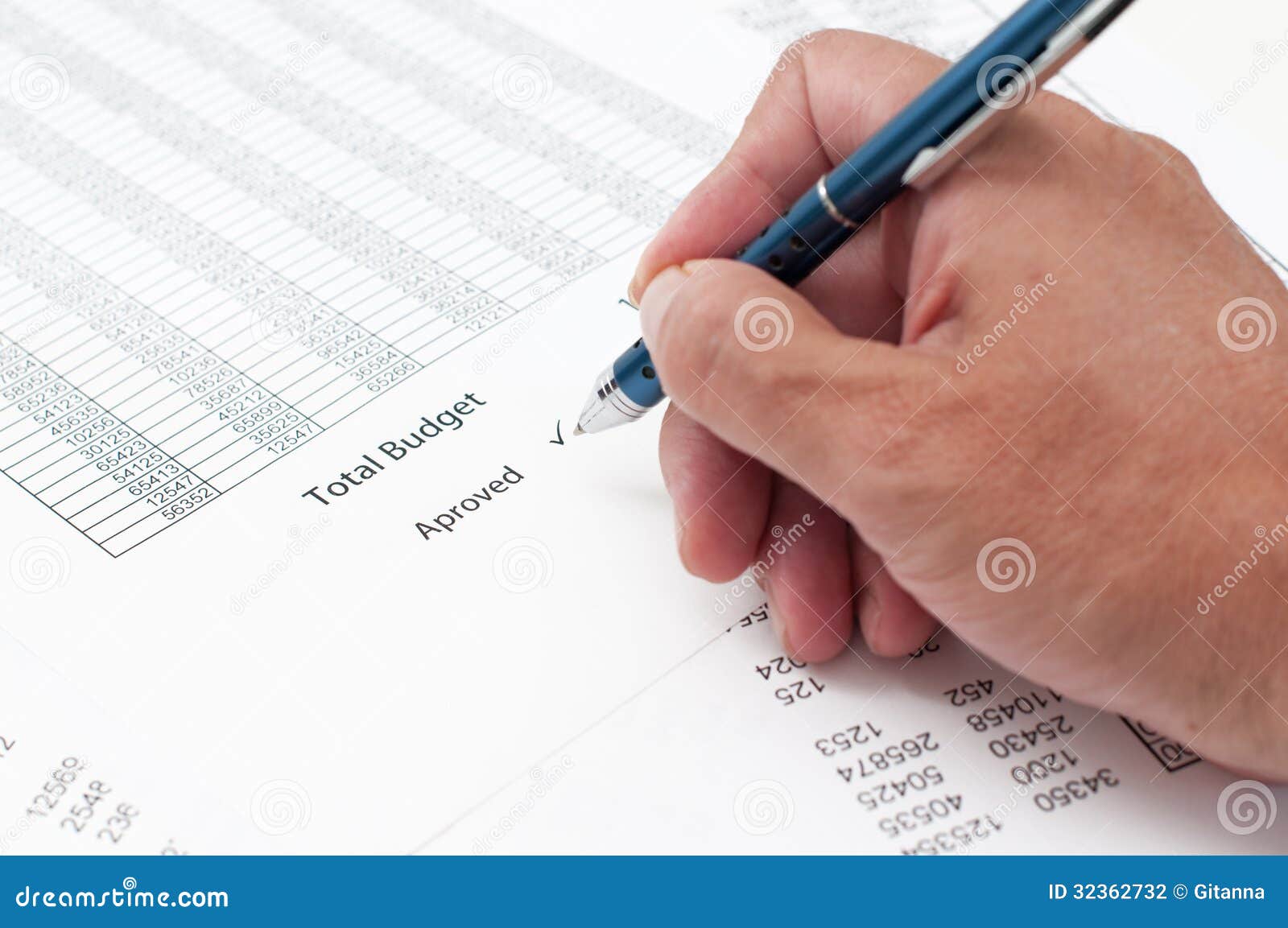 Document approved budget stock photo. Image of index - 32362732