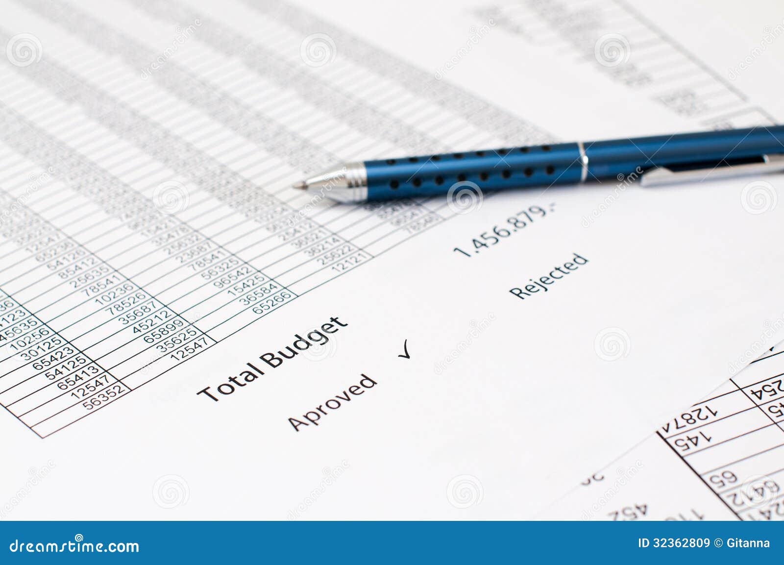 Document approved budget stock image. Image of account - 32362809