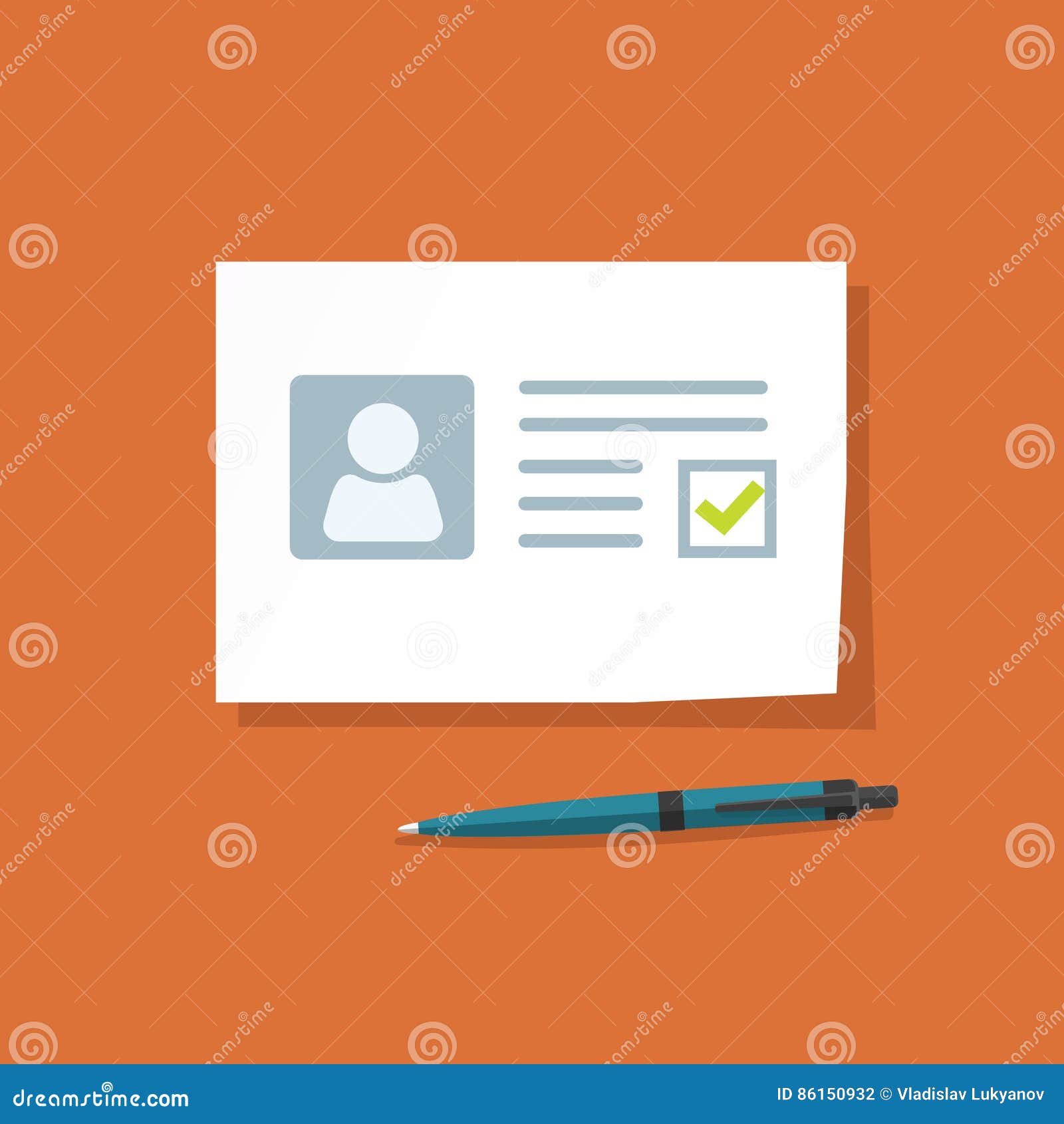 Document And Checkmark. Paper Doc Page With Approved Tick Sign, Folded ...