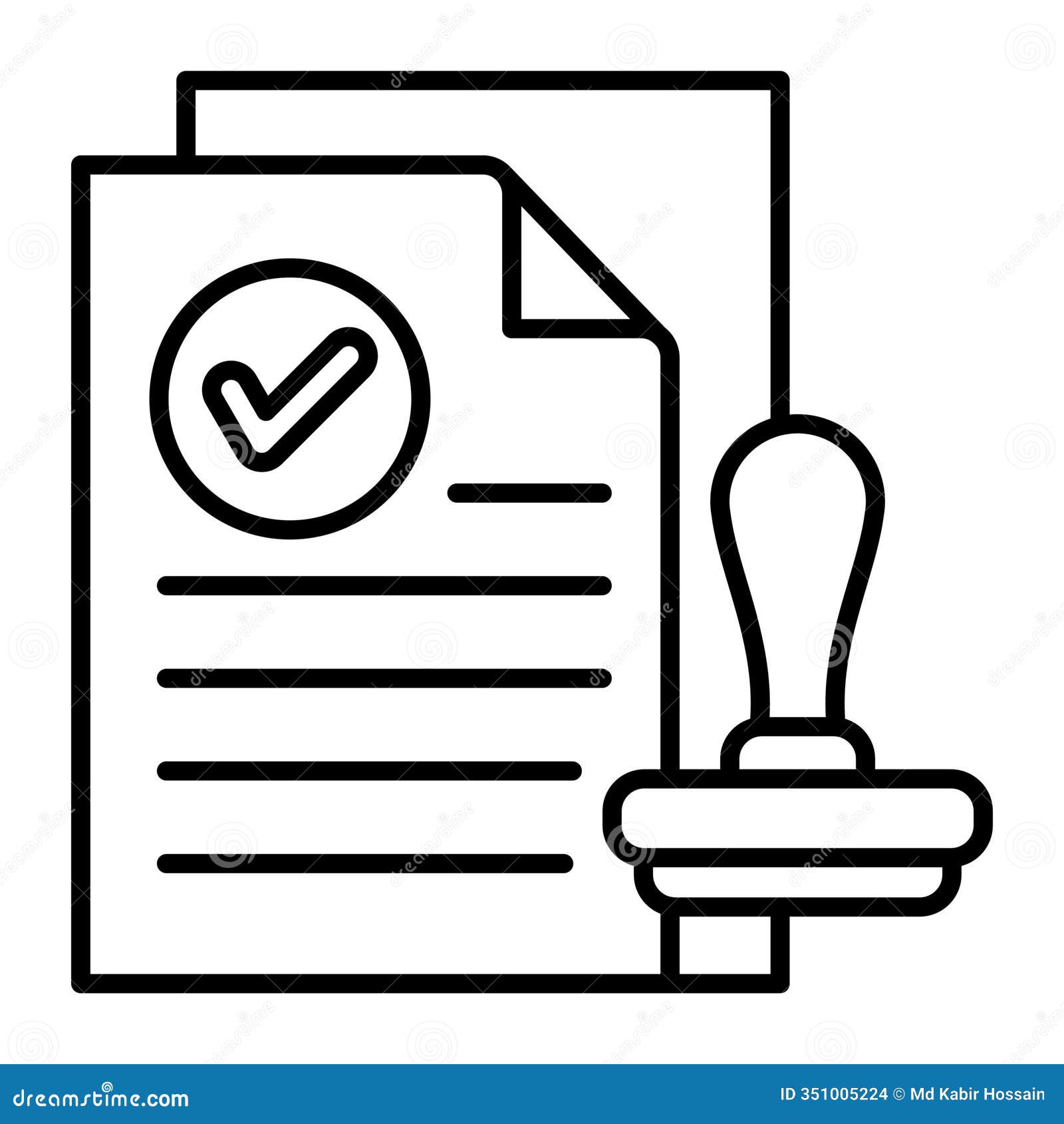 Document With Approved Checkmark Vector Illustration, Personal Data Doc ...