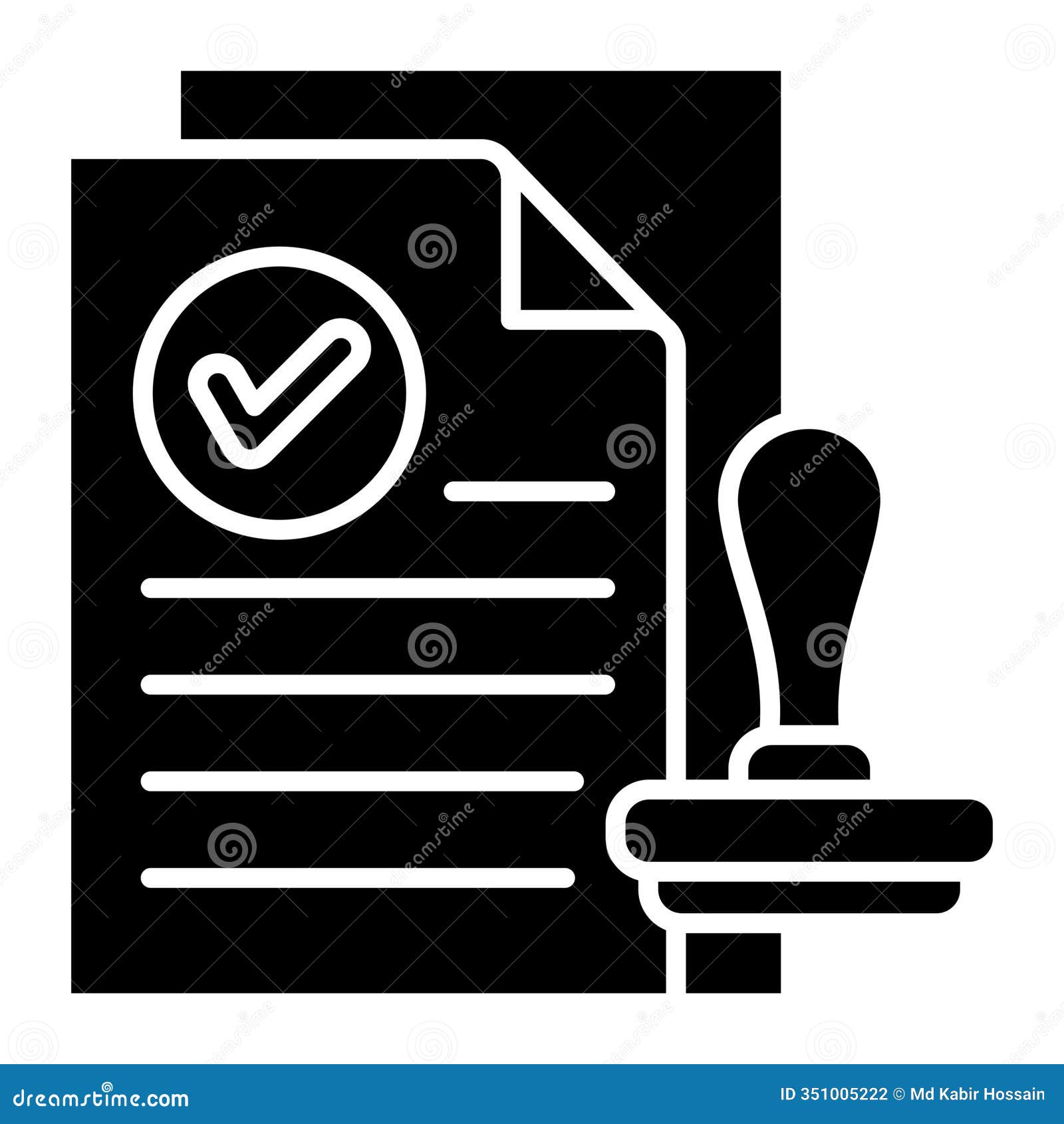 Document With Approved Checkmark Vector Illustration, Personal Data Doc ...