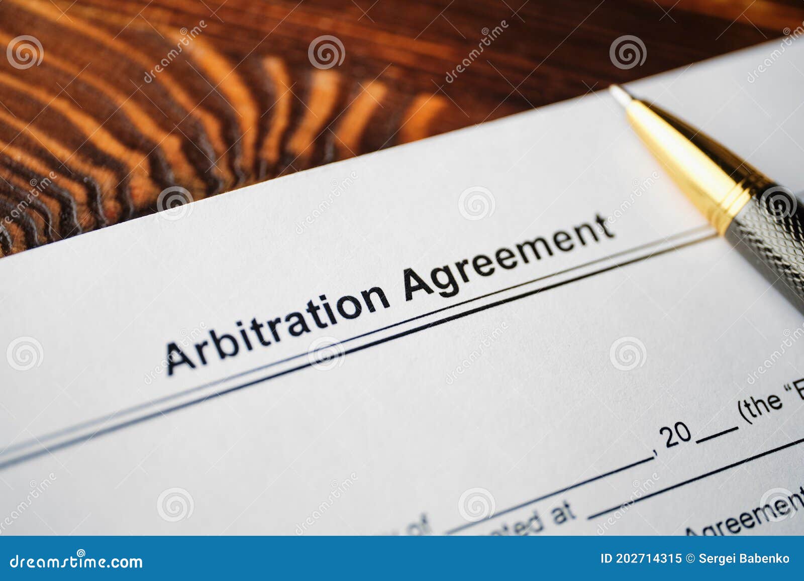 The Document Arbitration Agreement is Ready for Signing Stock Image ...