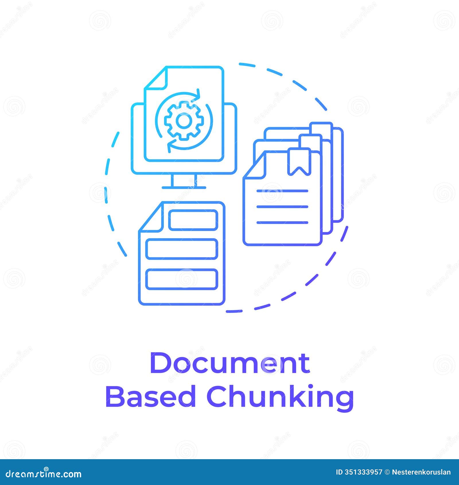 Document Based Chunking Blue Gradient Concept Icon Stock Illustration ...