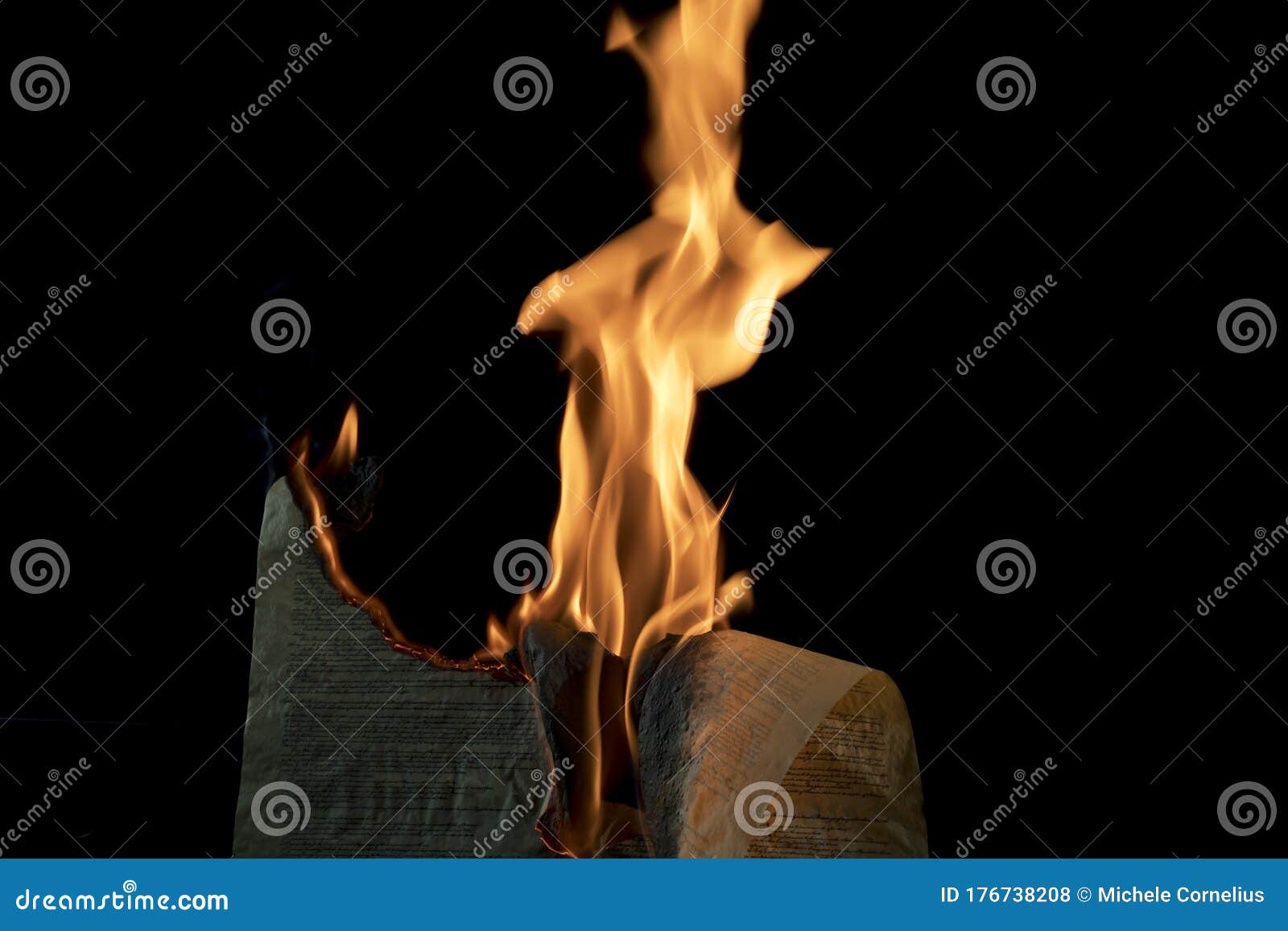Document Being Burned Against Black Stock Photo - Image of destroy ...