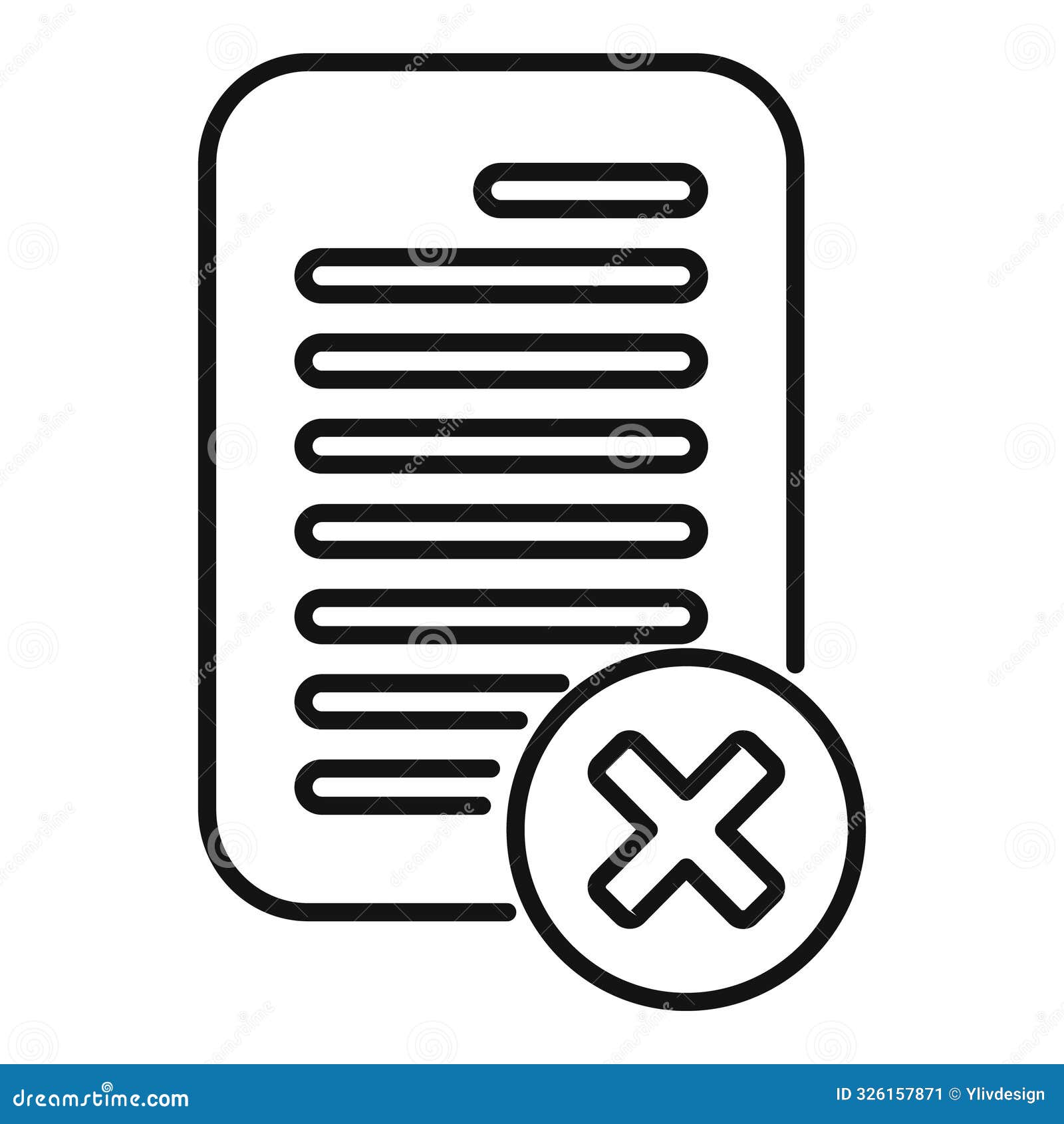 Document Being Rejected with Big Cross Sign Over it Stock Illustration ...